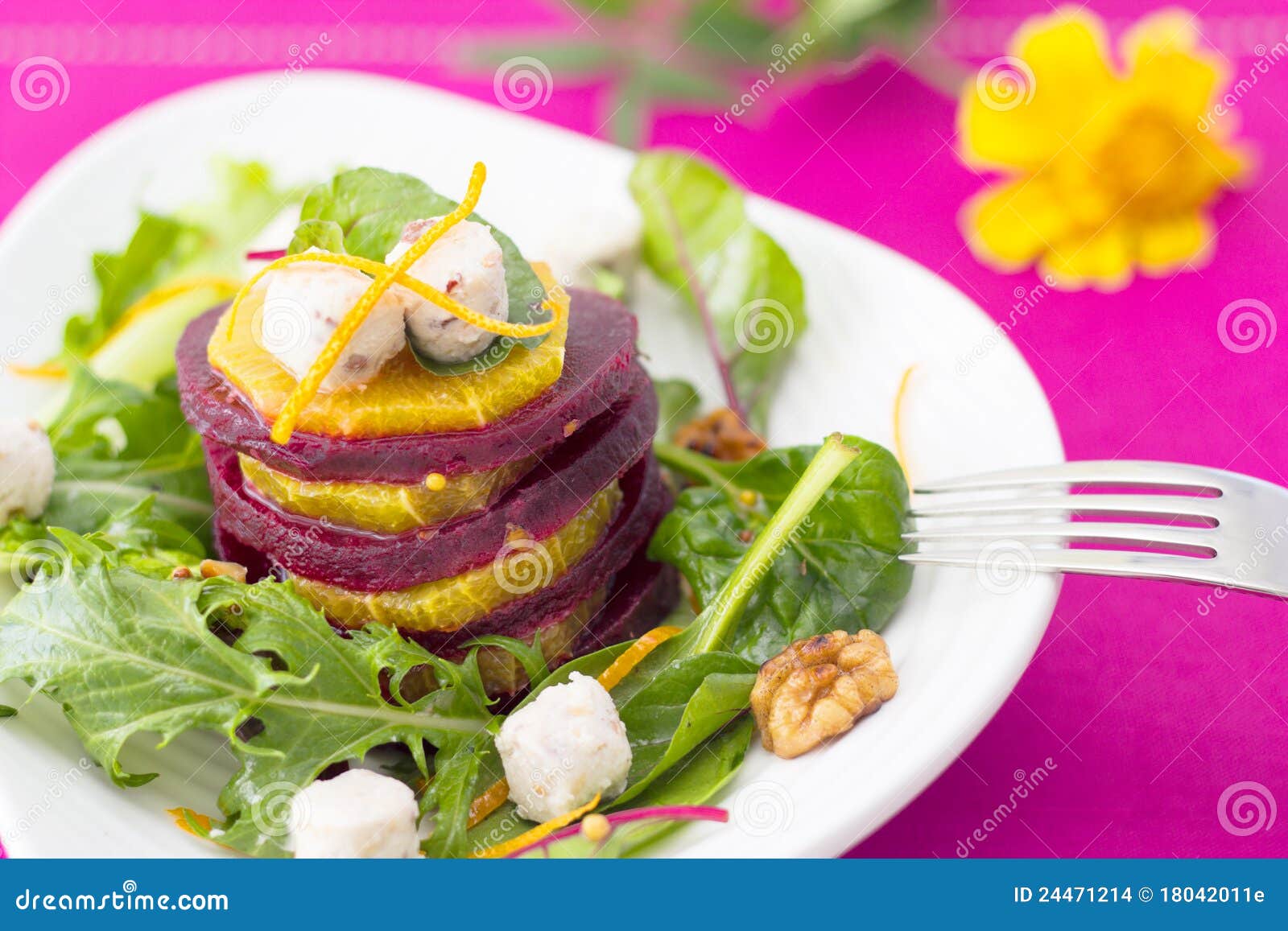 Beetroot and orange salad stock photo. Image of dinner - 24471214