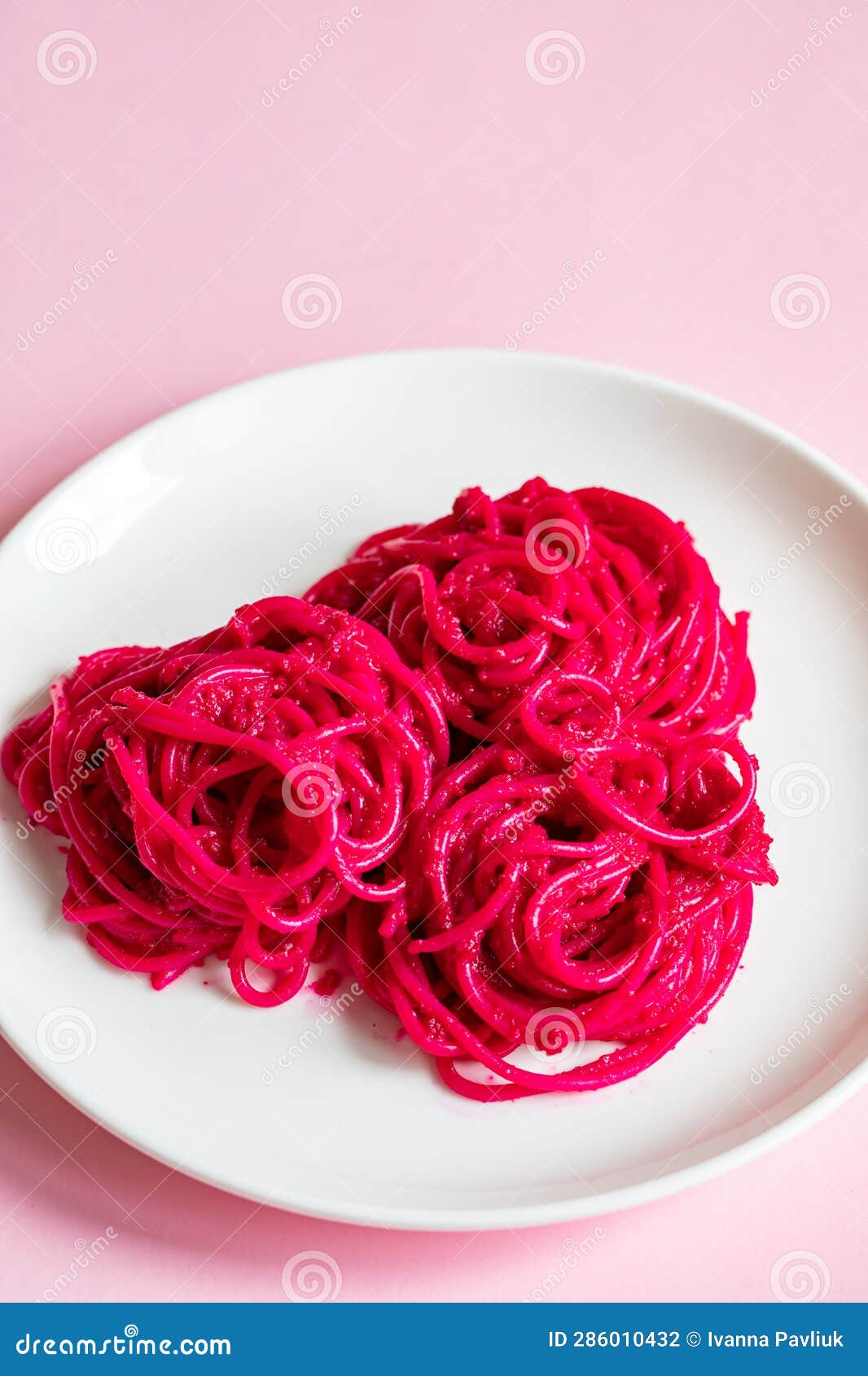 Beetroot Pasta, Barbie Themed Pasta. Pink Noodles on Pink Background ...