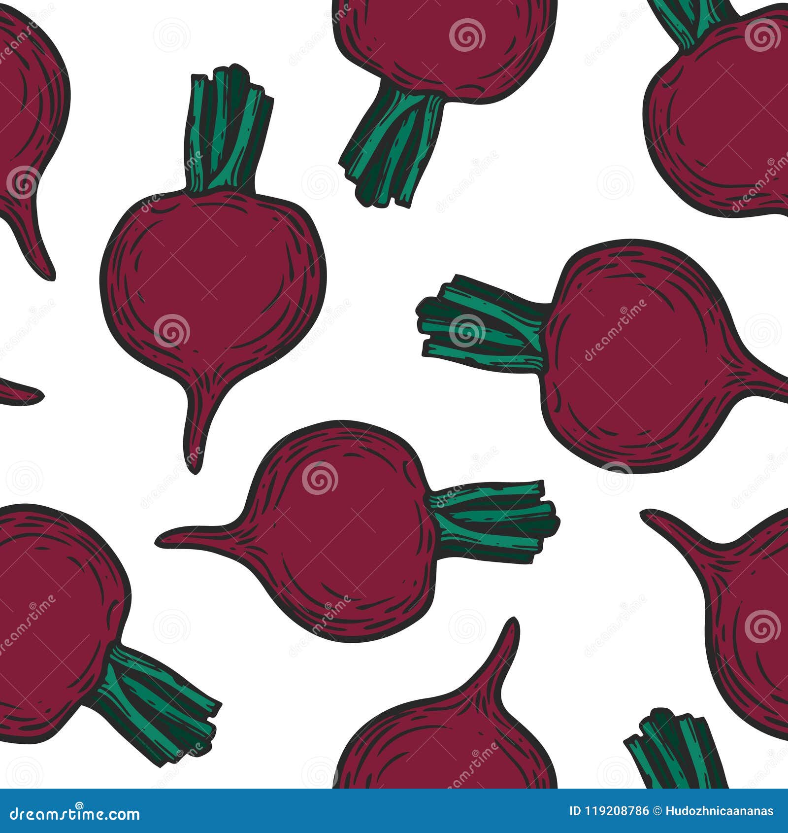 Beetroot pattern stock vector. Illustration of vector - 119208786