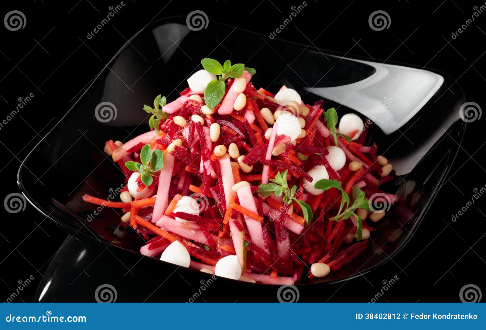Beetroot and Pear Salad with Mozzarella Stock Photo - Image of cheese ...