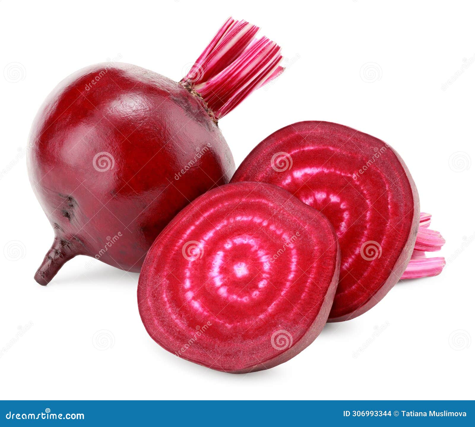 Beetroot with Pieces of Beetroot Isolated on White Background. Clipping ...