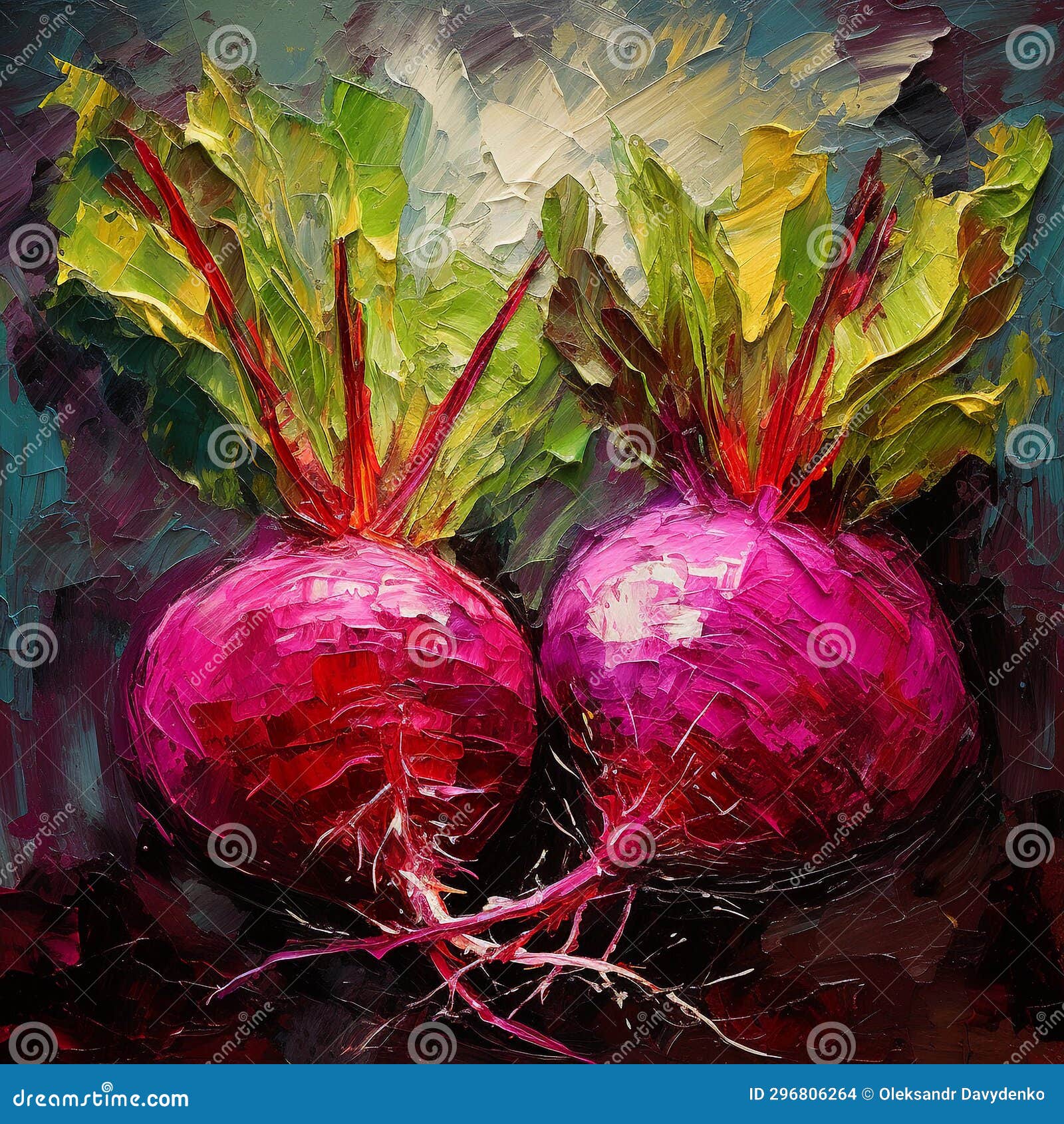 Beetroot. Printable Square Oil Painting, Impasto Stock Illustration ...