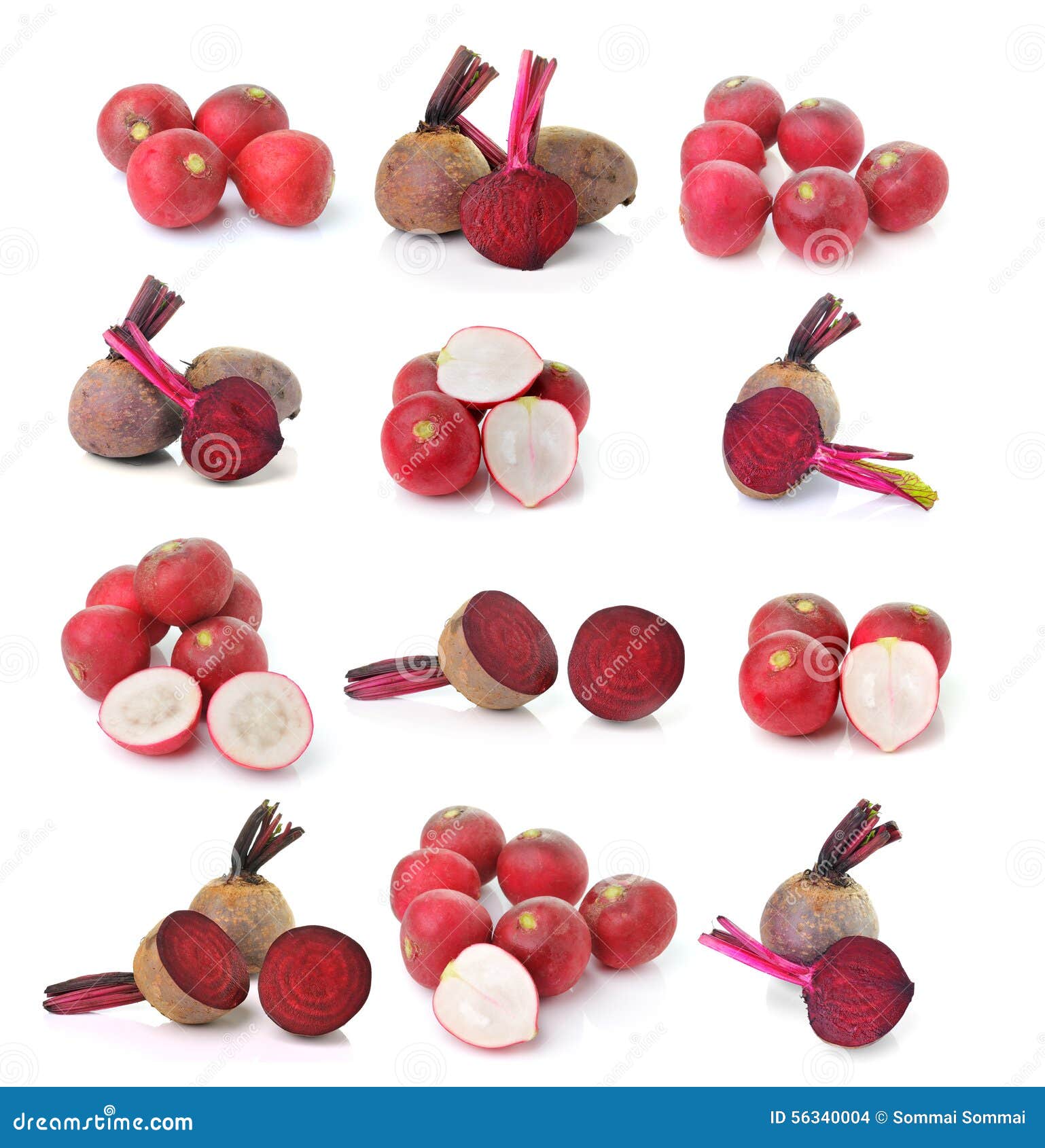 Beetroot and Radishes on White Background Stock Photo - Image of ...