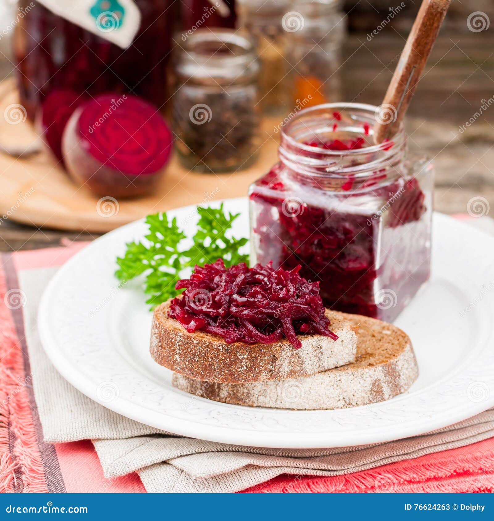 Beetroot Relish Preserves on Rye Toast Stock Image - Image of organic ...