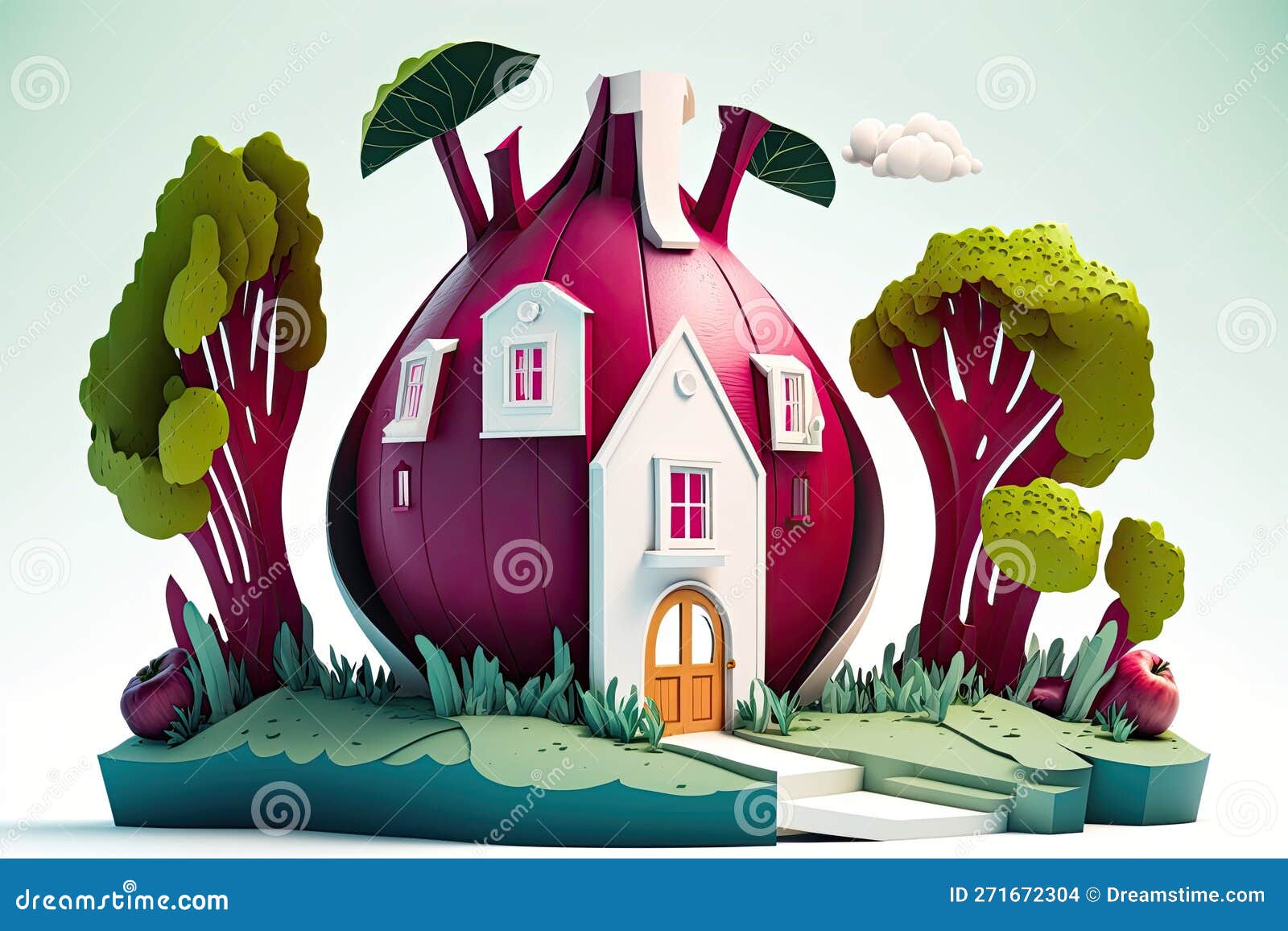 A Beetroot Shaped Home Emerges from a Garden of Fantasies Stock ...