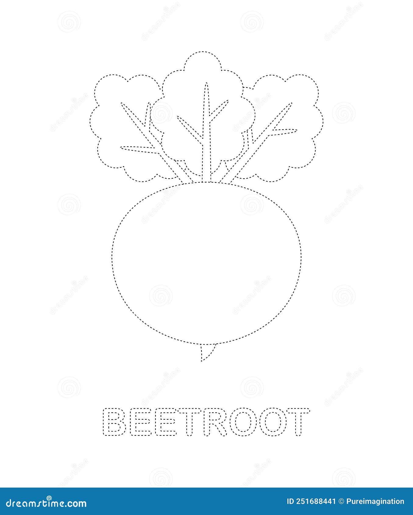 Beetroot Tracing Worksheet for Kids Stock Vector - Illustration of ...