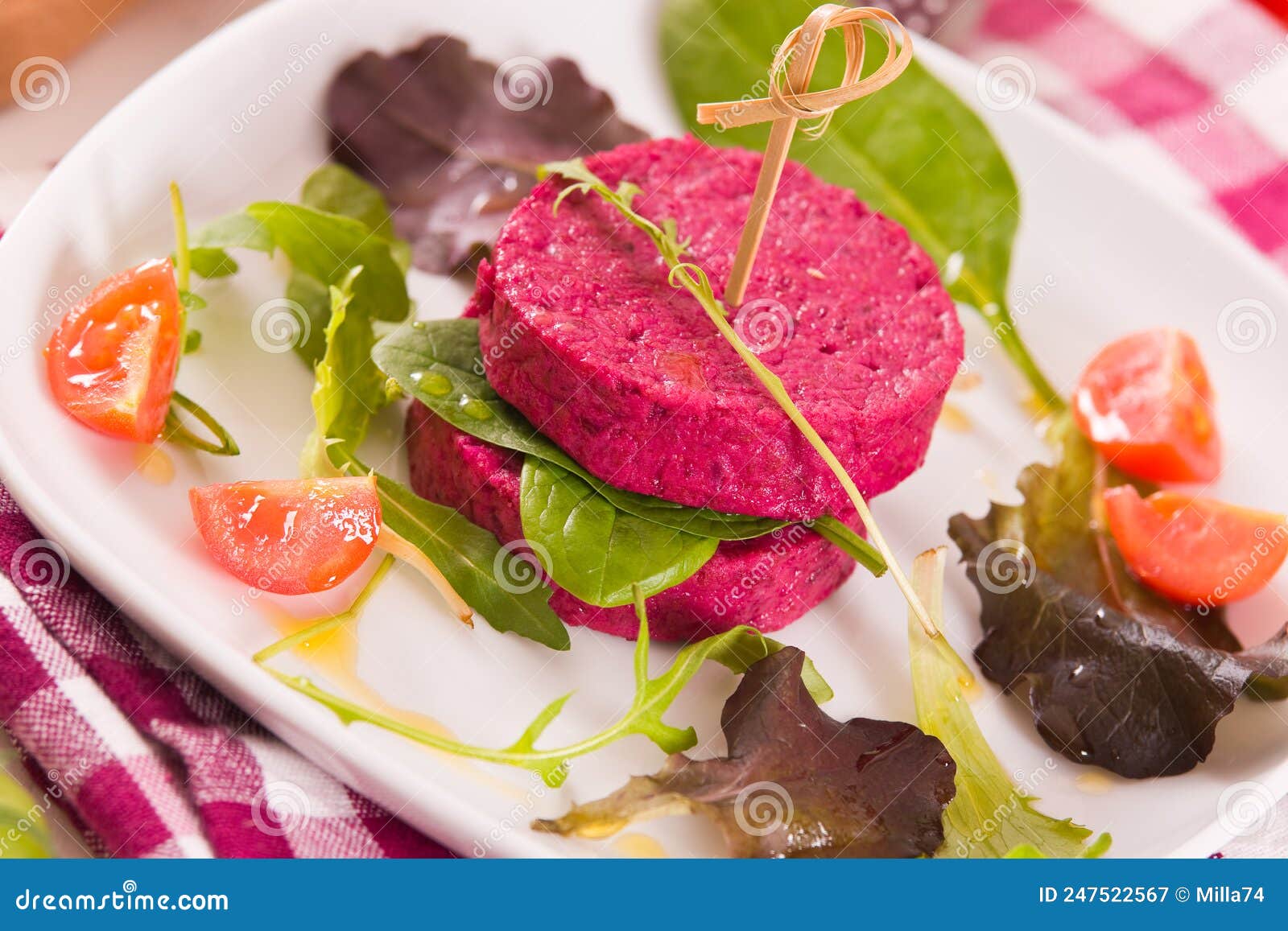 Beetroot veggie burger. stock image. Image of cherry - 247522567