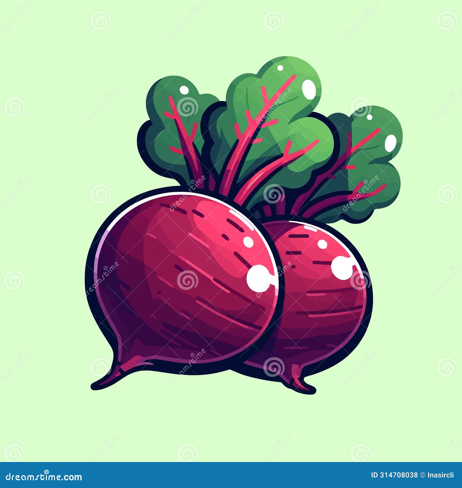 Beets Cartoon Style Flat Vector Illustration Stock Vector ...