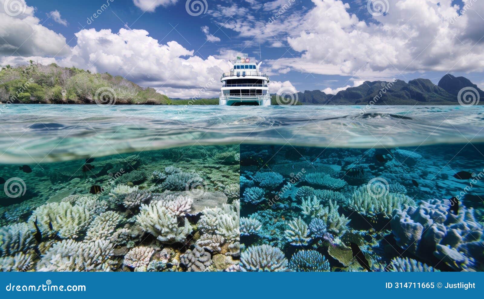 A Beforeandafter Comparison of a Coral Reef with the before Image ...