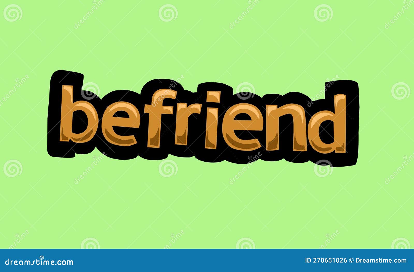 Befriend Writing Vector Design on a Green Background Stock Vector ...