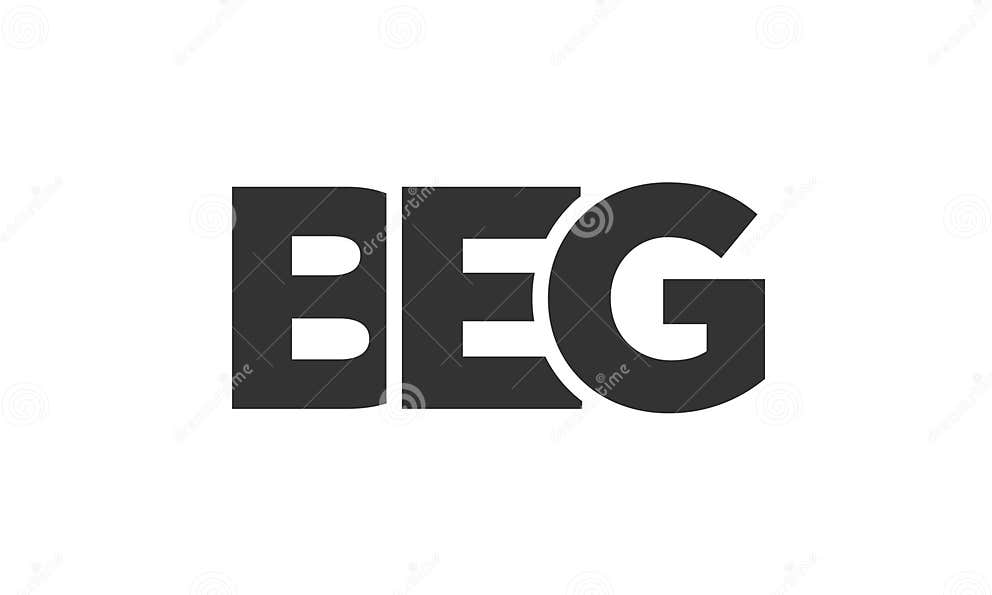 BEG Logo Design Template with Strong and Modern Bold Text. Initial ...