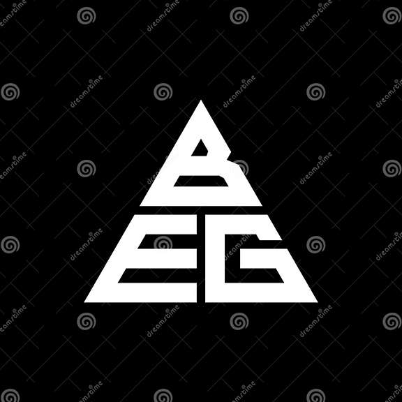 BEG Triangle Letter Logo Design with Triangle Shape. BEG Triangle Logo ...