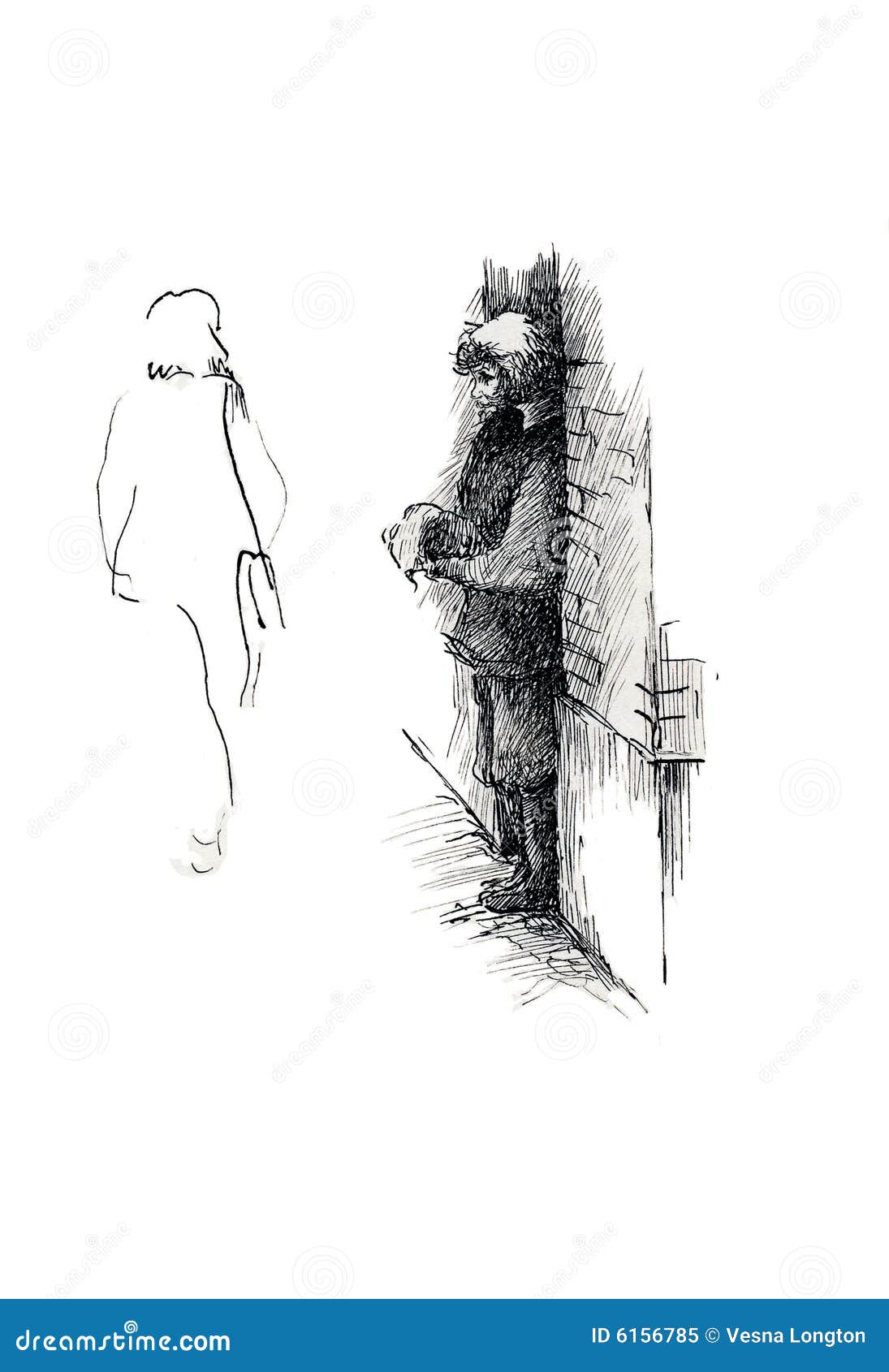 Beggar stock illustration. Illustration of canter, charity - 6156785