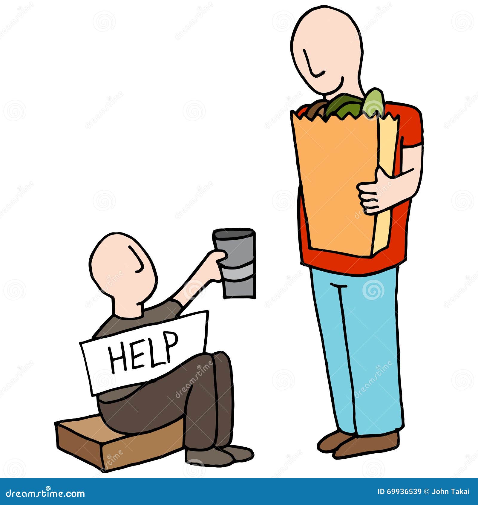 Beggar Asking for Money from Customer Stock Vector - Illustration of ...
