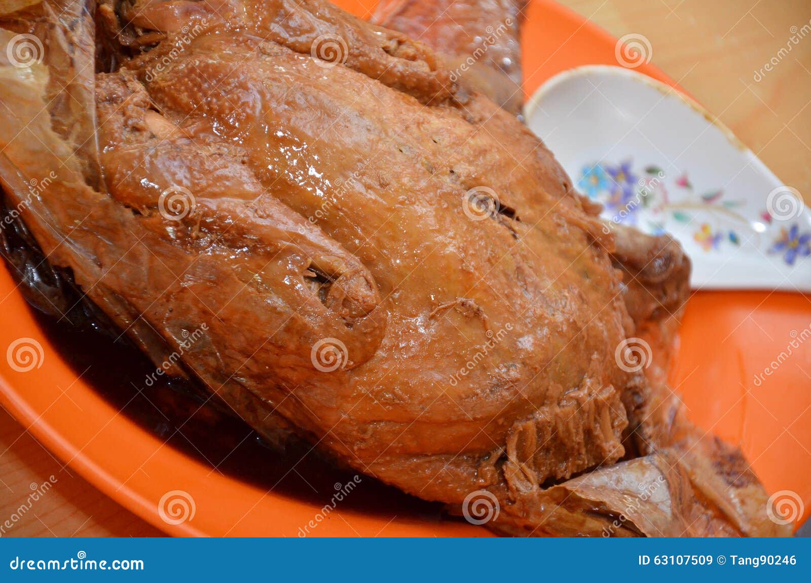 Beggar Chicken Served in Restaurant Stock Image - Image of close ...