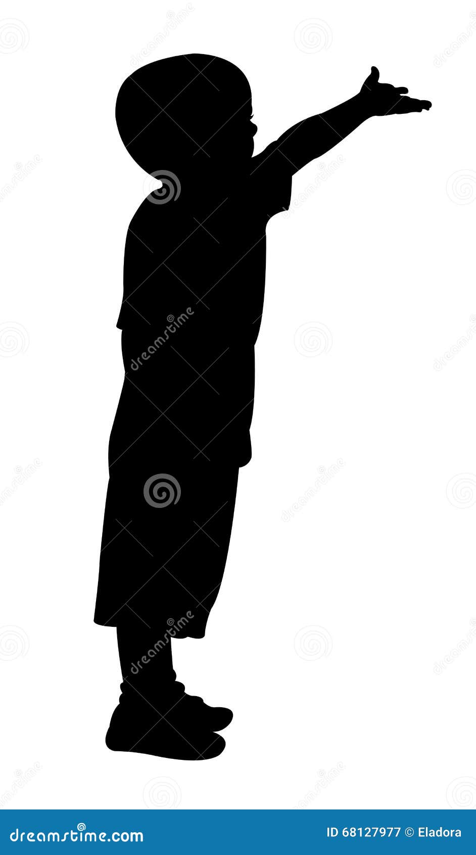 Beggar child silhouette stock vector. Illustration of depression - 68127977