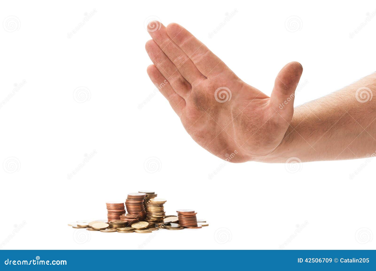 Beggar hand refusing coins stock image. Image of banking - 42506709