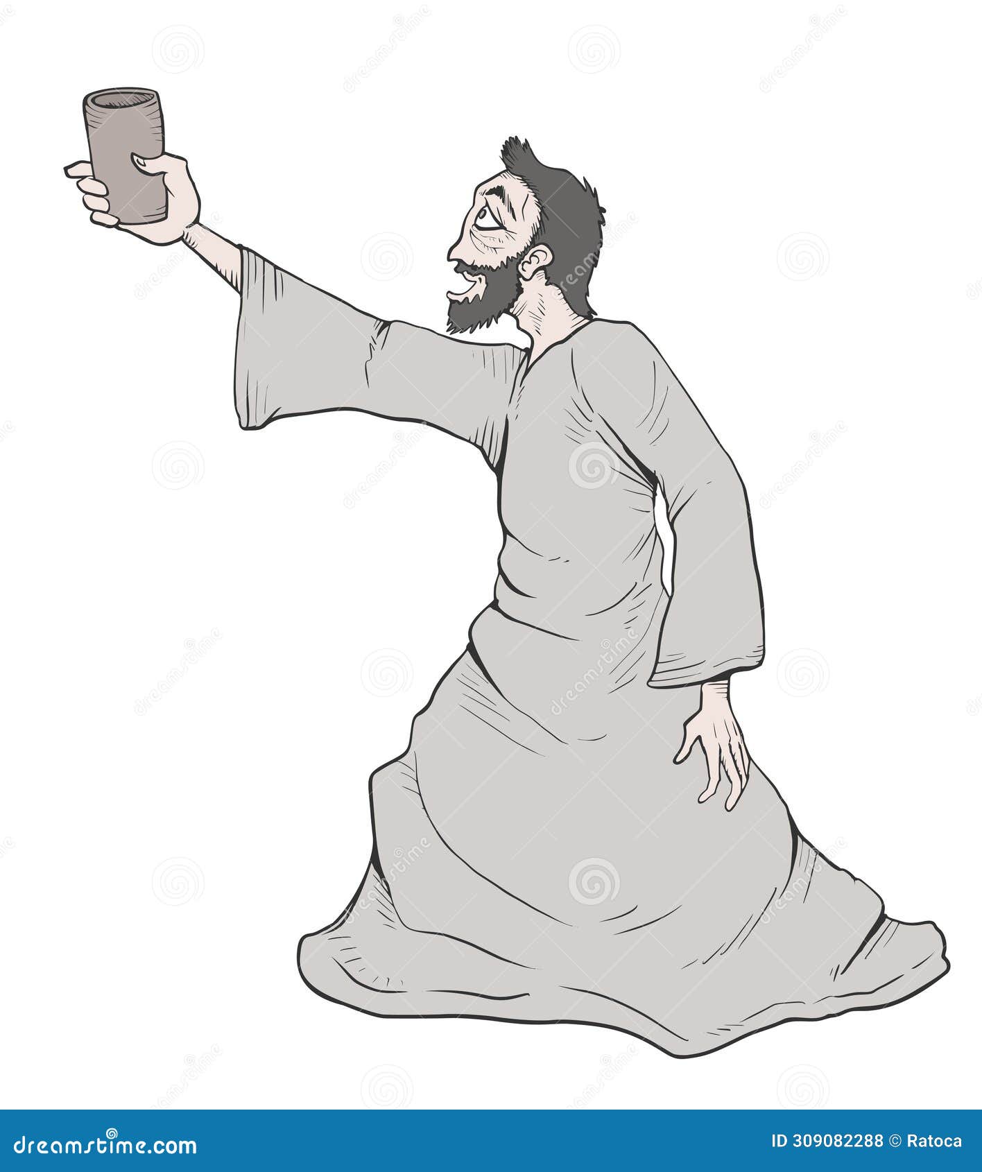 Beggar man illustration stock vector. Illustration of vector - 309082288