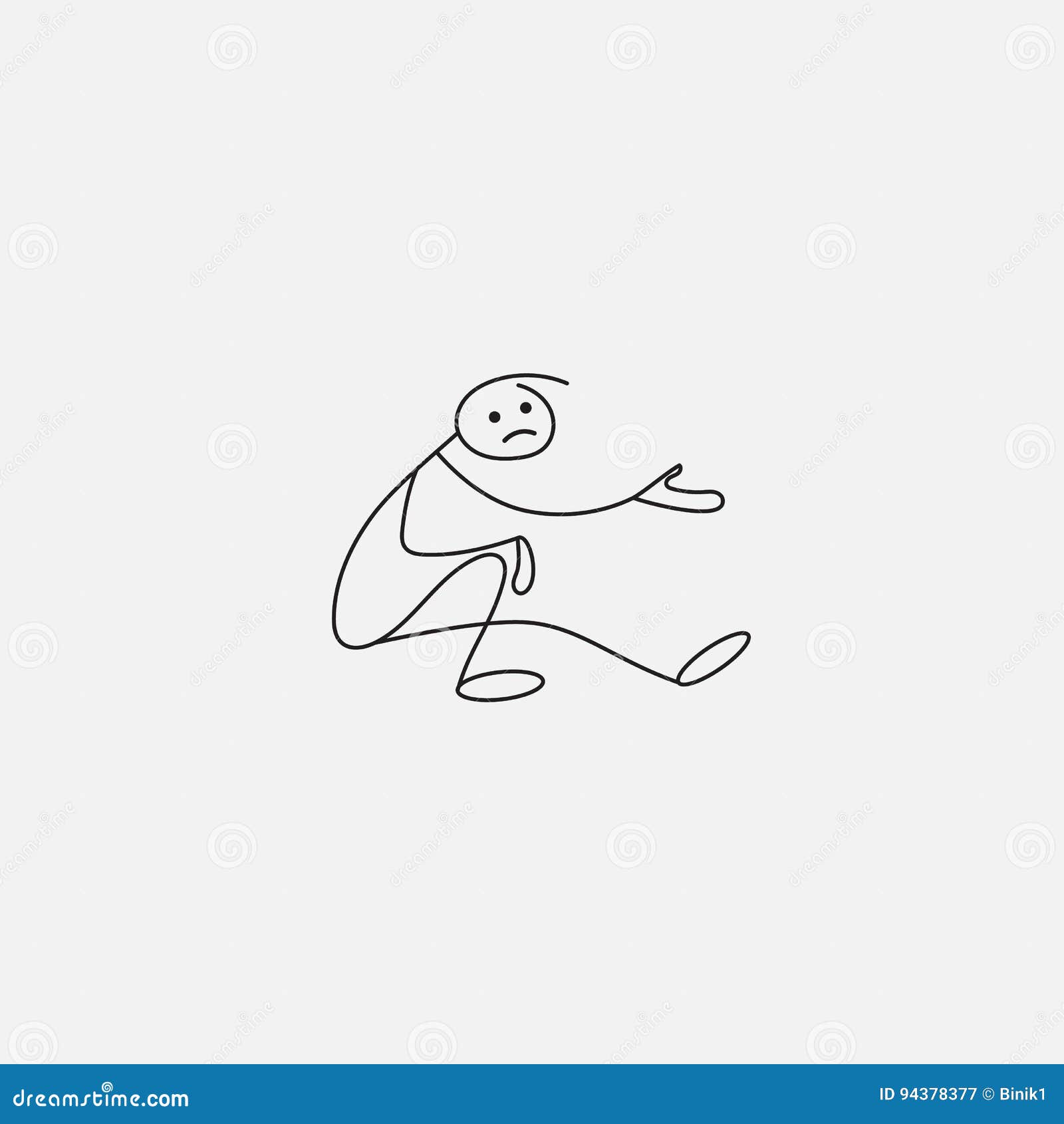 Beggar stick man stock vector. Illustration of character - 94378377