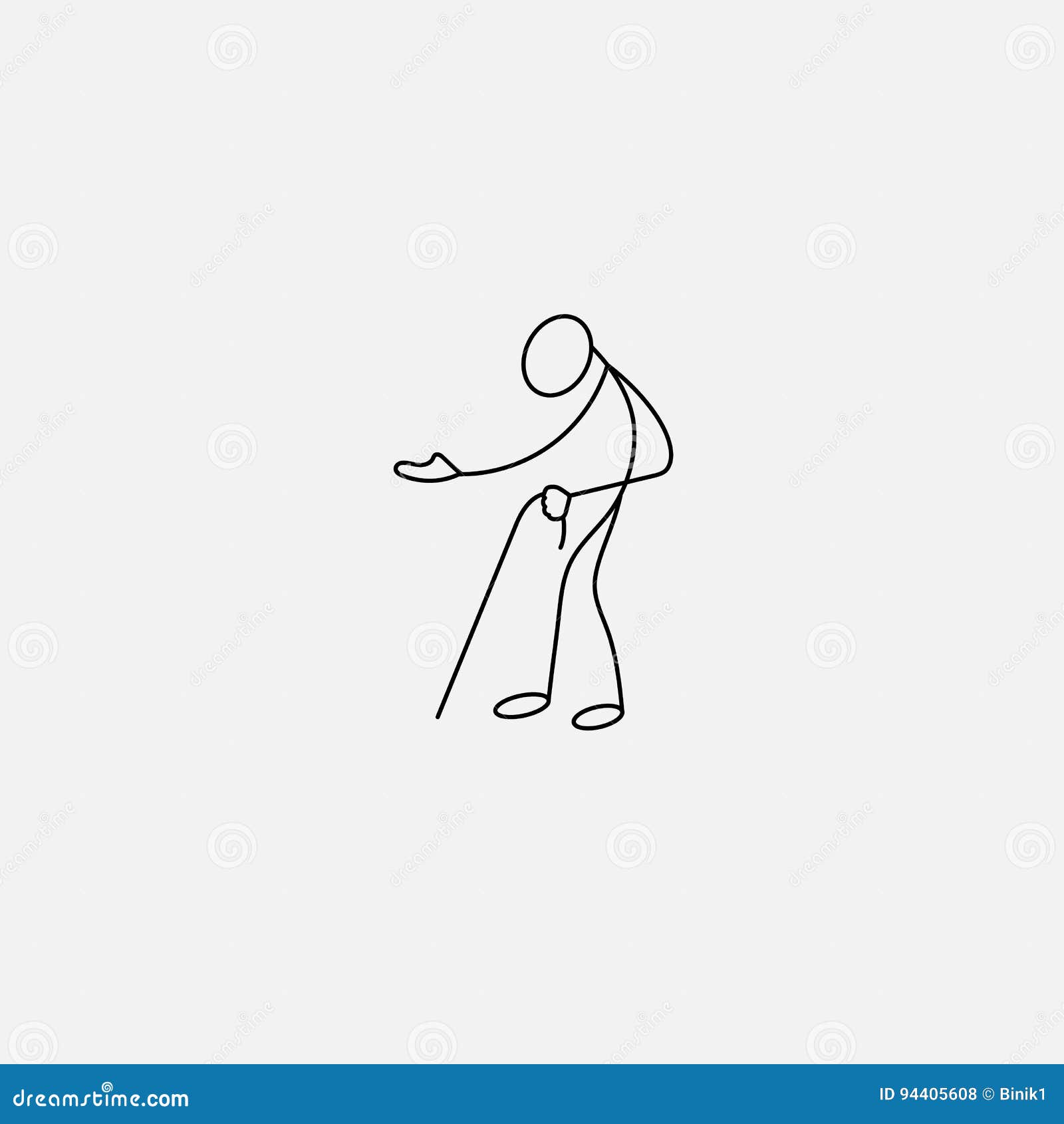 Beggar stick man stock vector. Illustration of element - 94405608