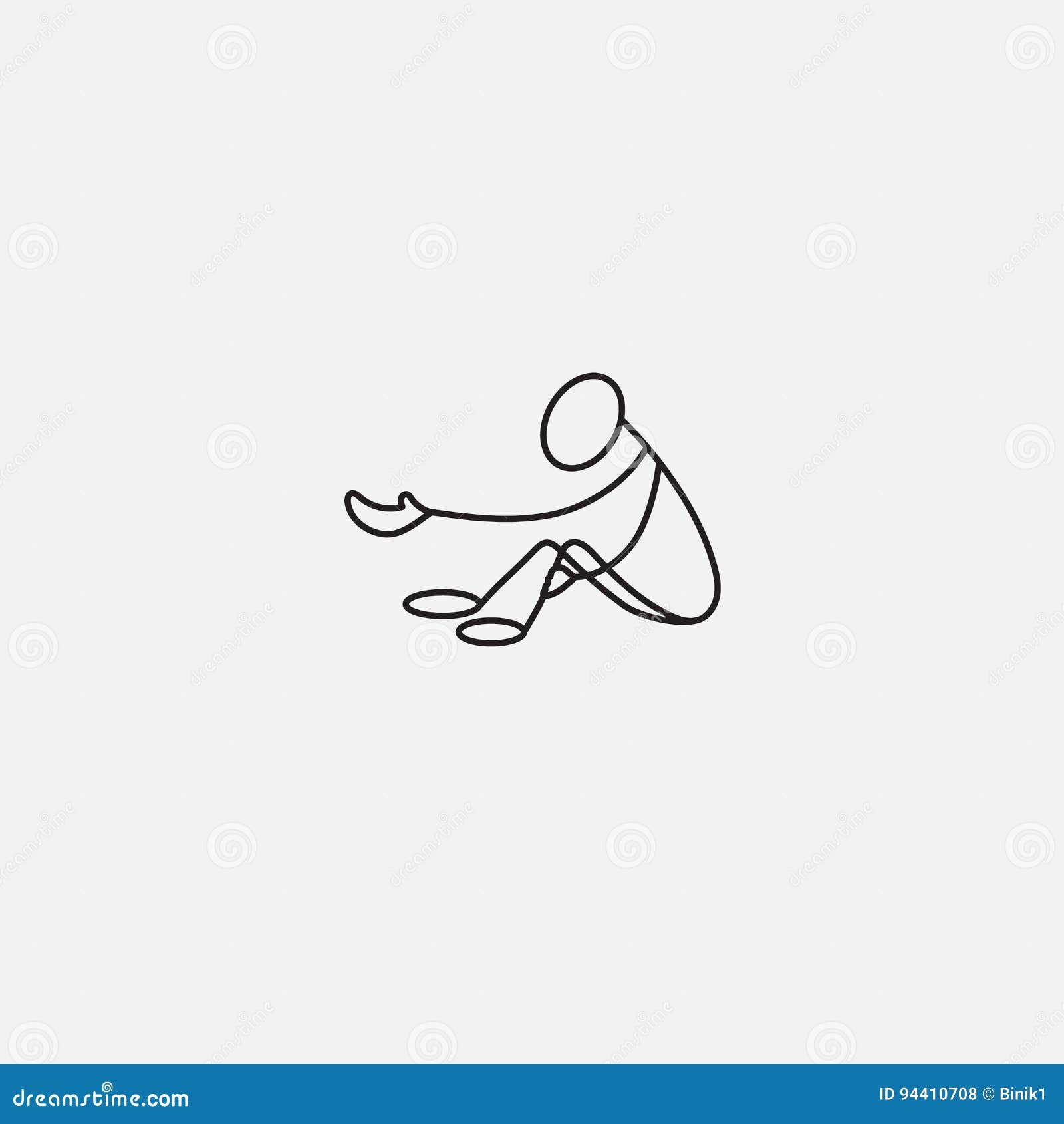 Beggar stick man stock vector. Illustration of drawn - 94410708