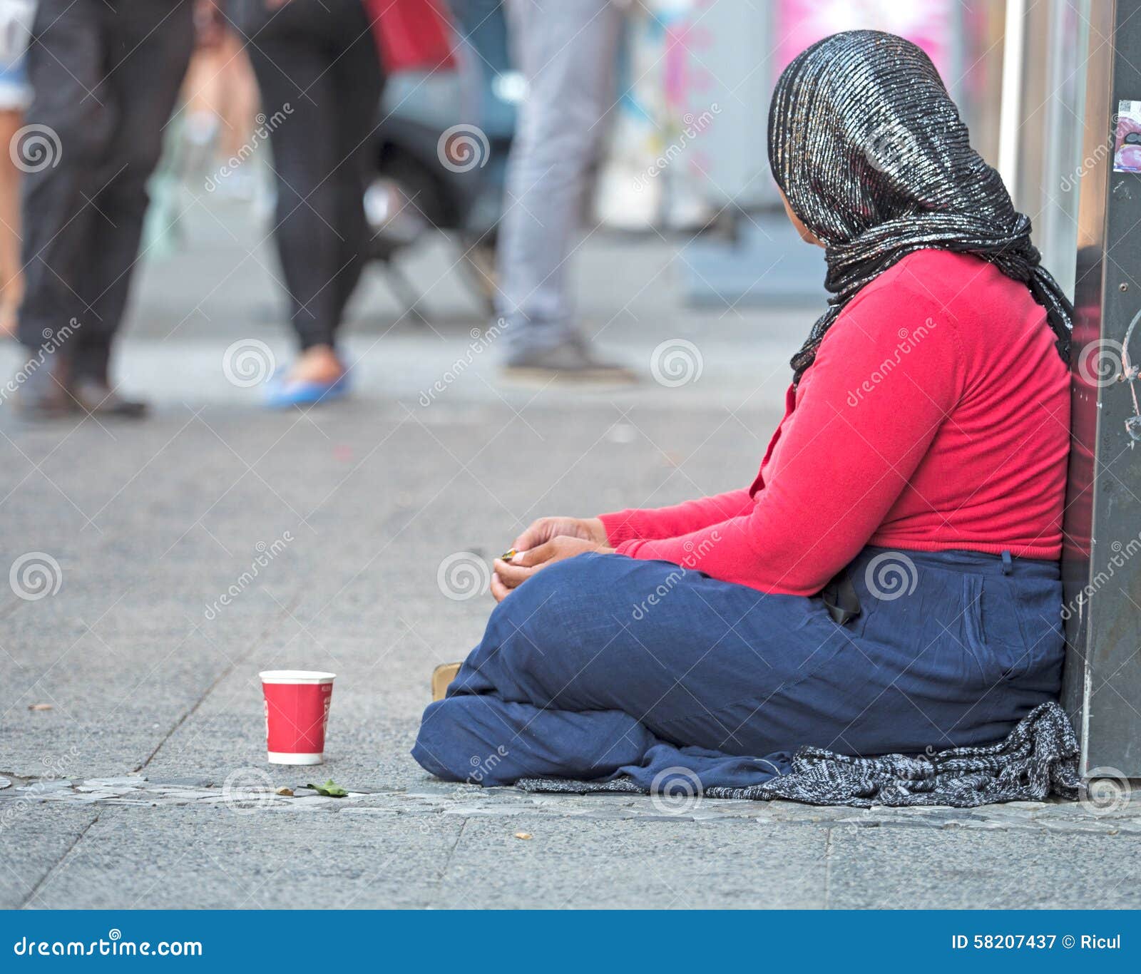 Beggar on the street editorial photography. Image of poverty - 58207437