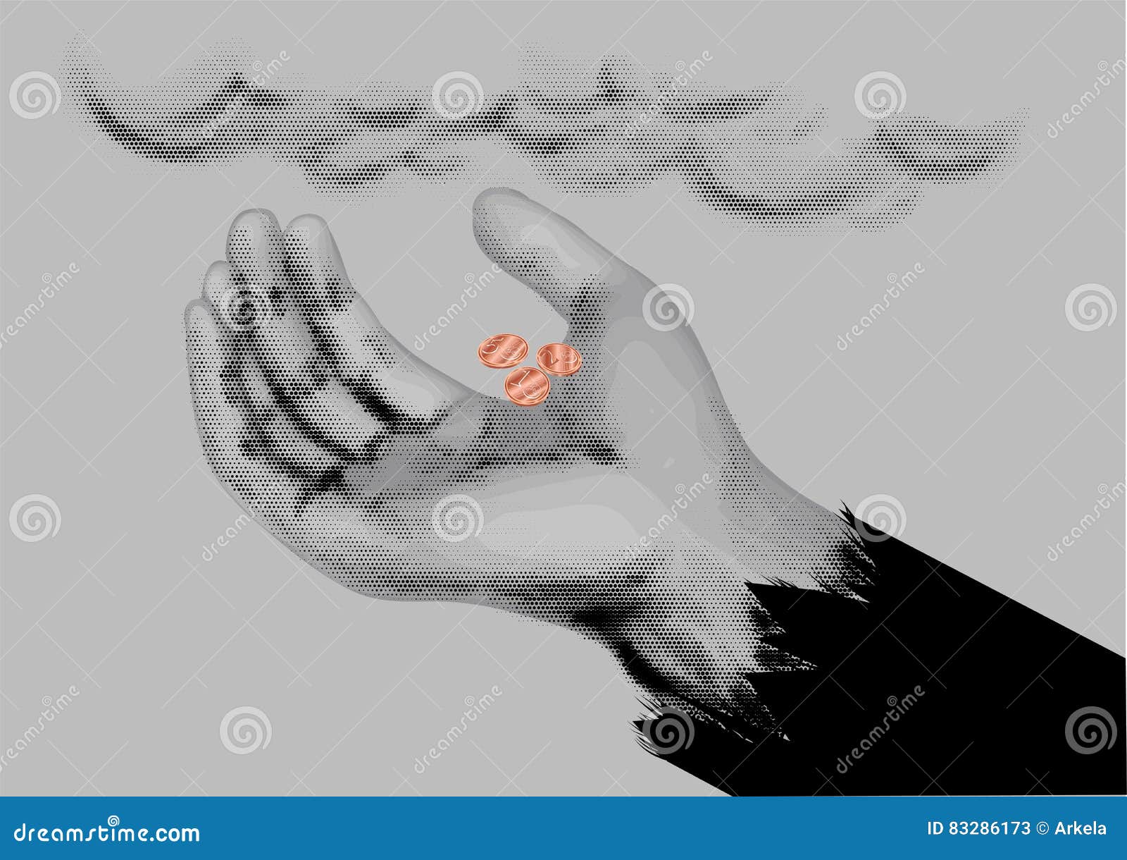 Beggar symbol stock vector. Illustration of vector, hand - 83286173