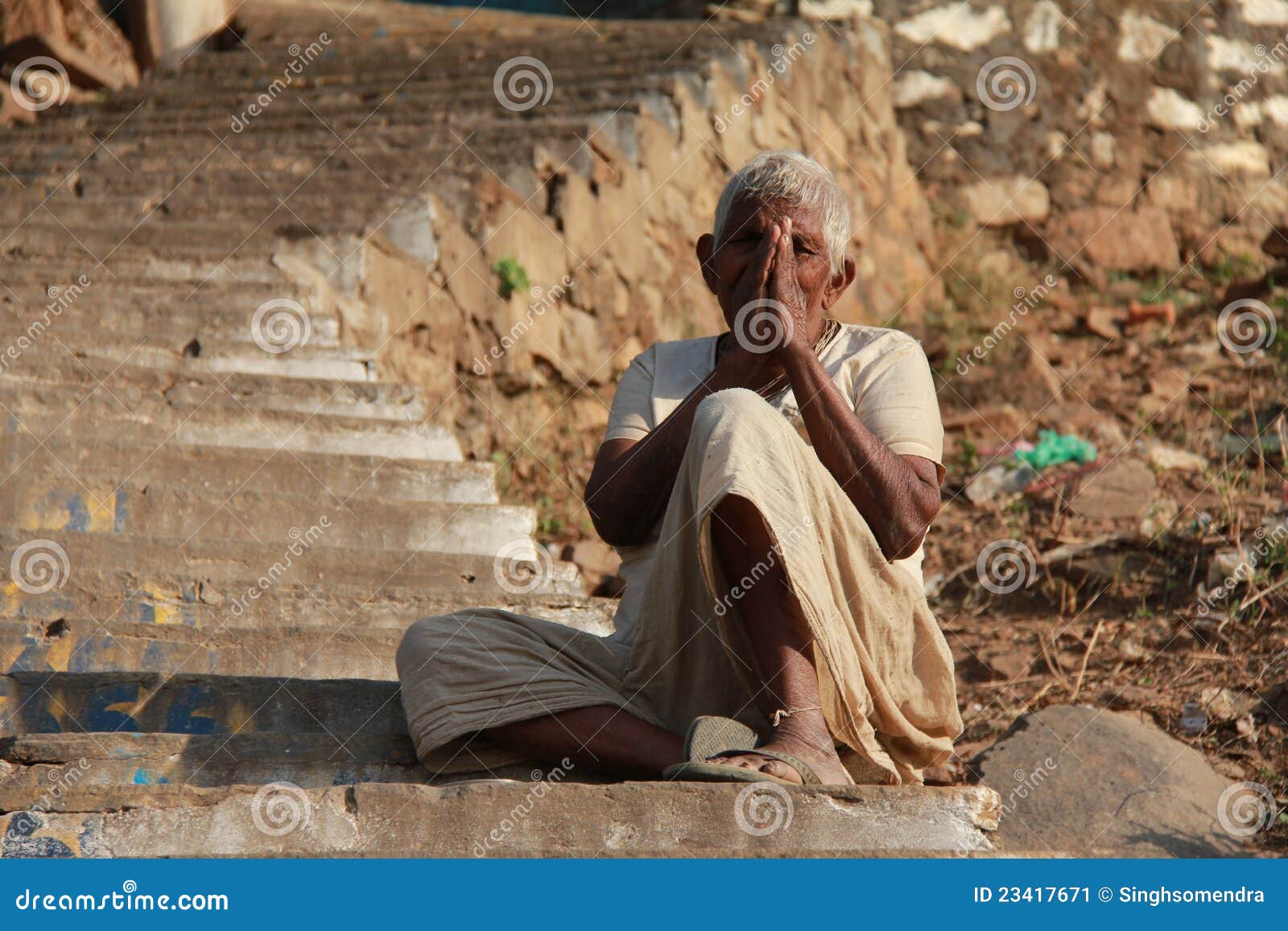 A Beggar Woman with a Gesture of Hello from India Editorial Photo ...