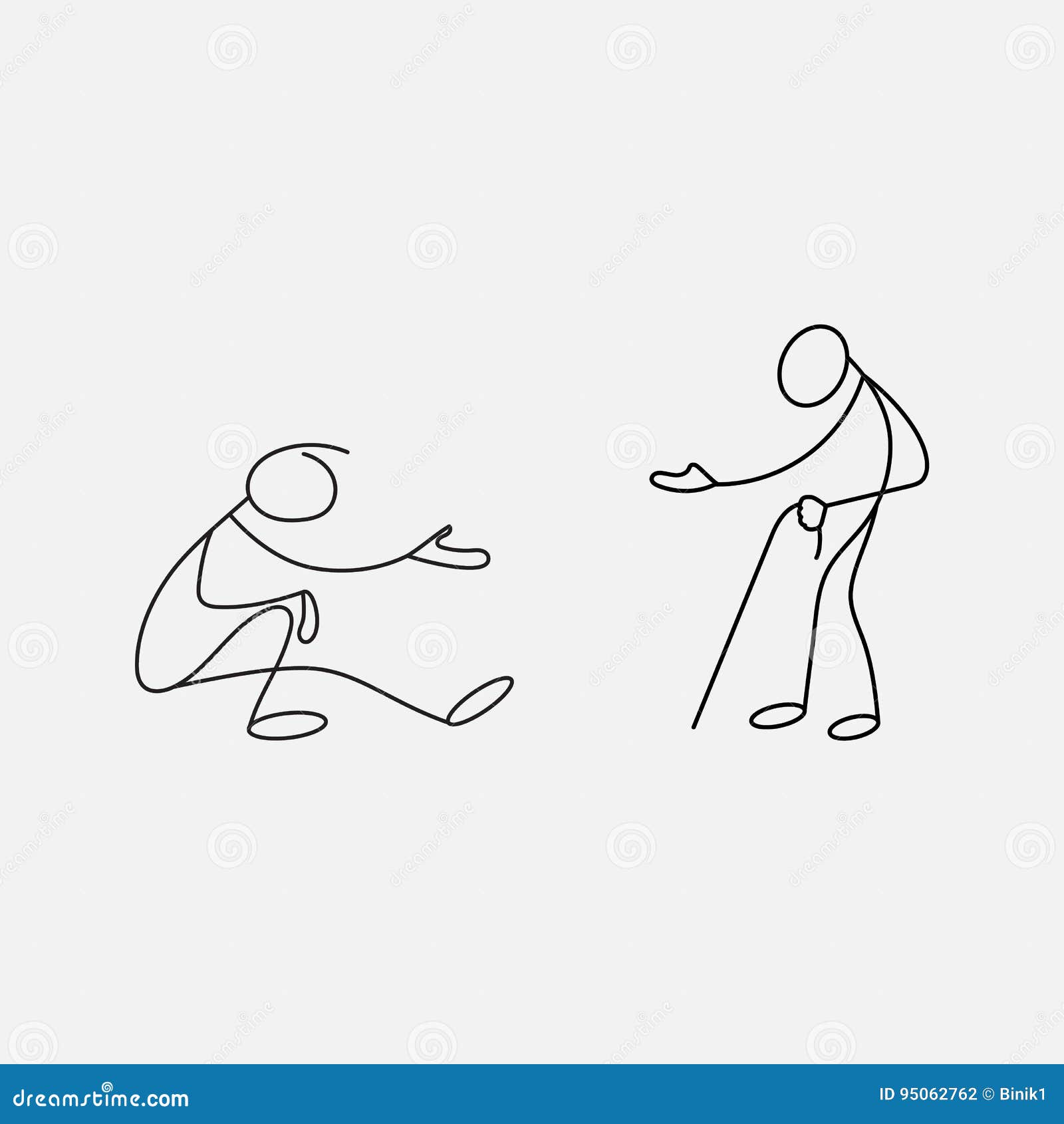 Beggars stick men stock vector. Illustration of people - 95062762