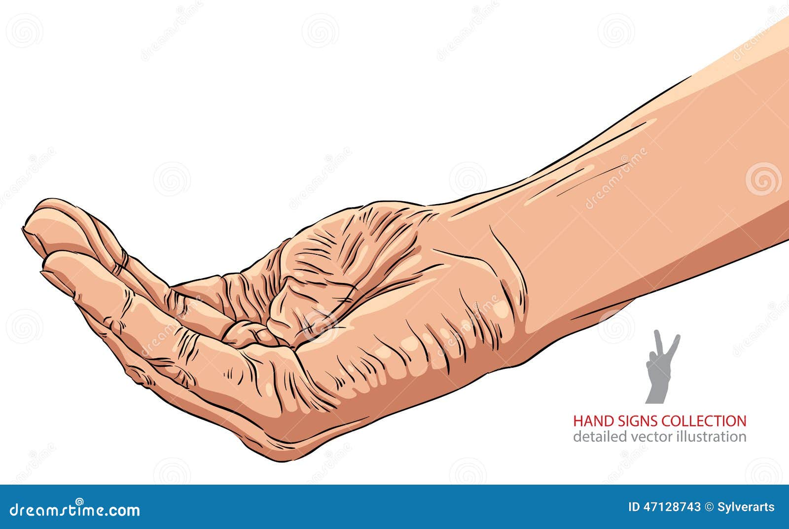 Begging Hand, Detailed Vector Illustration. Stock Vector - Illustration ...