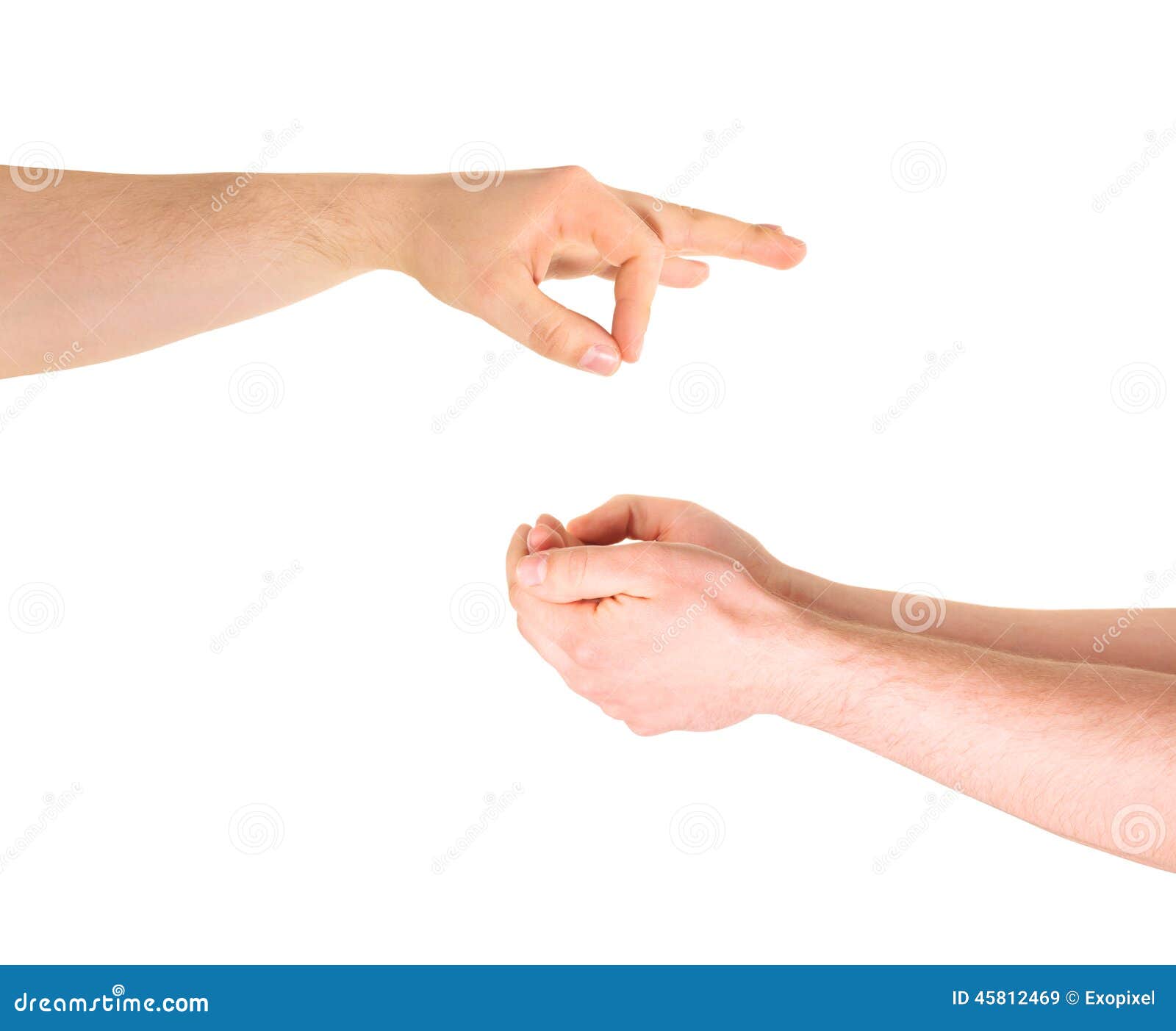 Begging for Help Hand Gesture Isolated Stock Image - Image of cupped ...