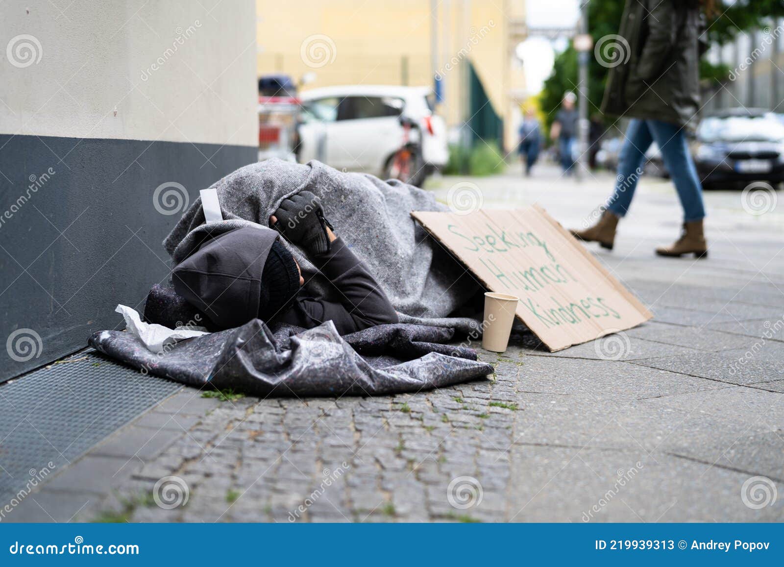 Begging Poor Man stock image. Image of outdoors, begging - 219939313