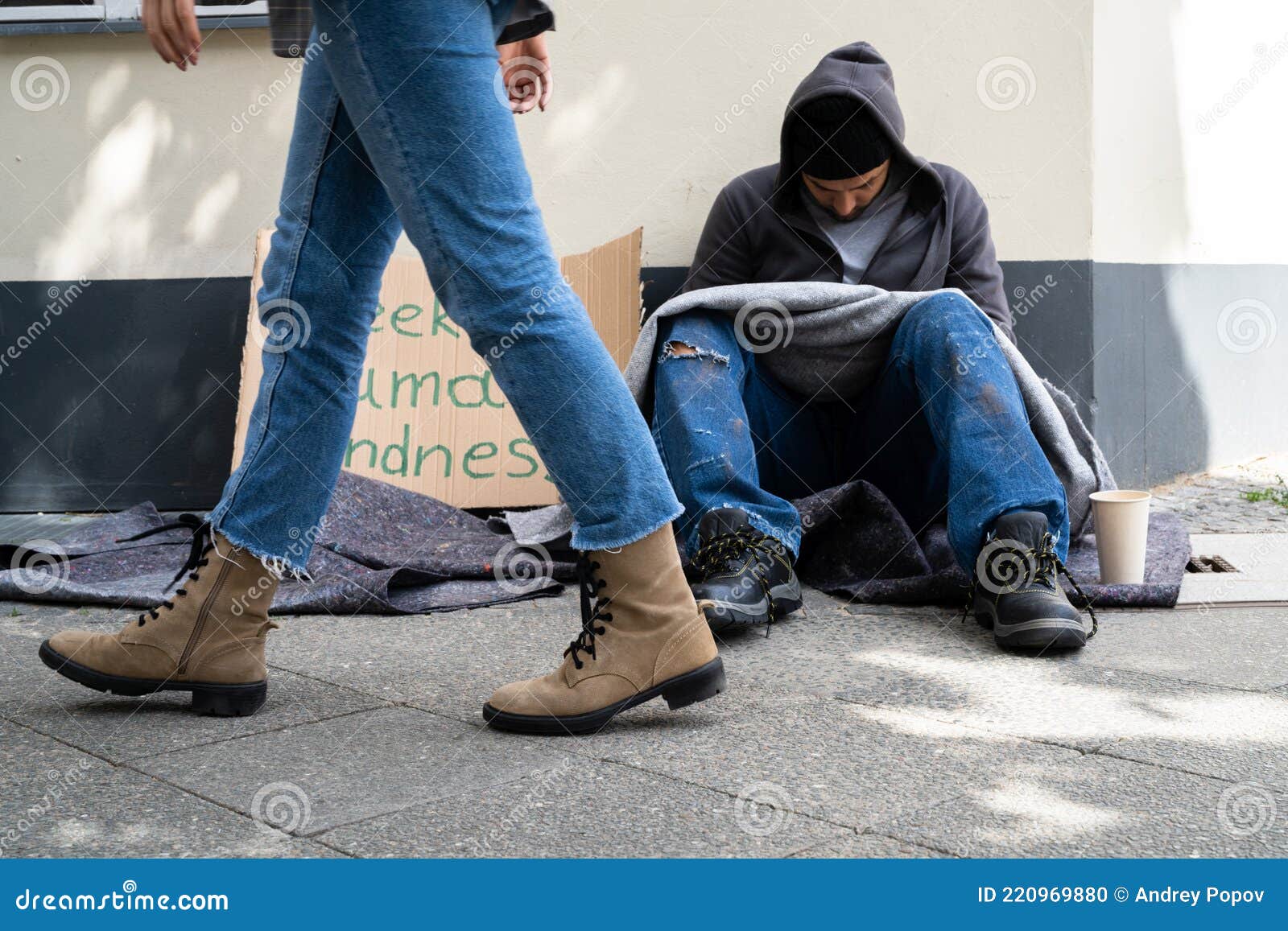 Begging Poor Man stock photo. Image of poverty, outdoors - 220969880