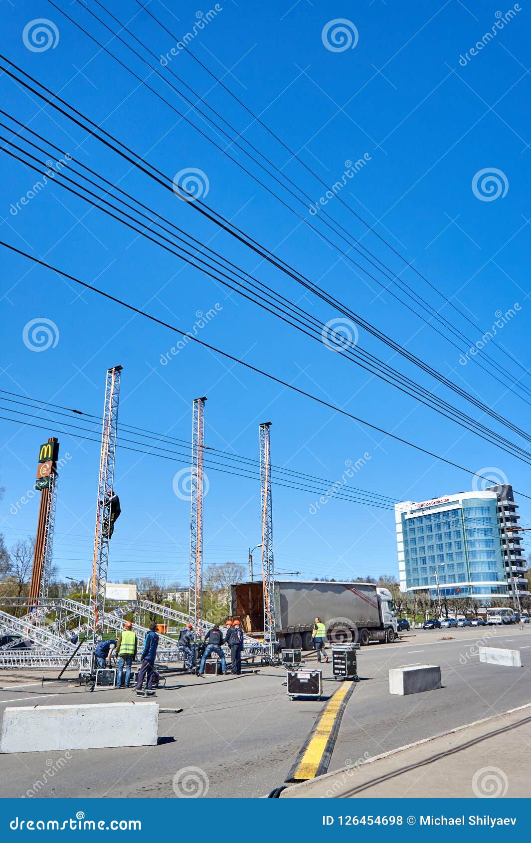Begining of the Construction in the City Centre in the Middle of the ...