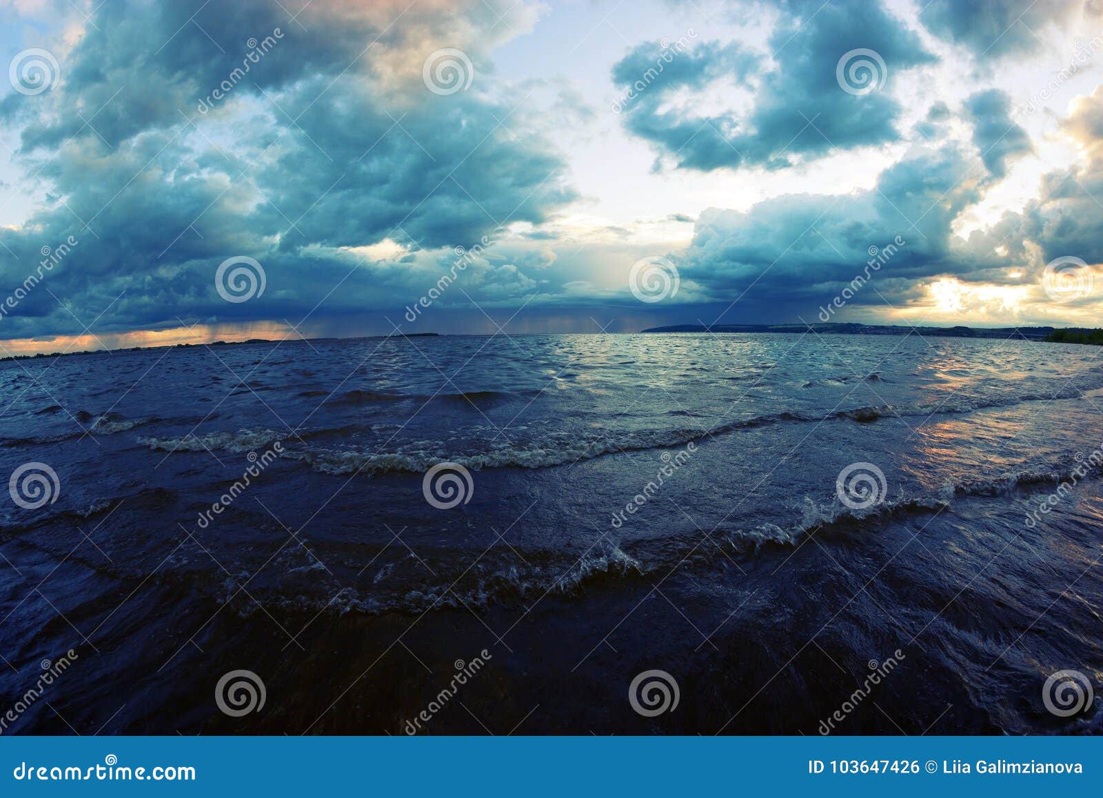The Begining of the Storm on the Sea Stock Photo - Image of nature ...