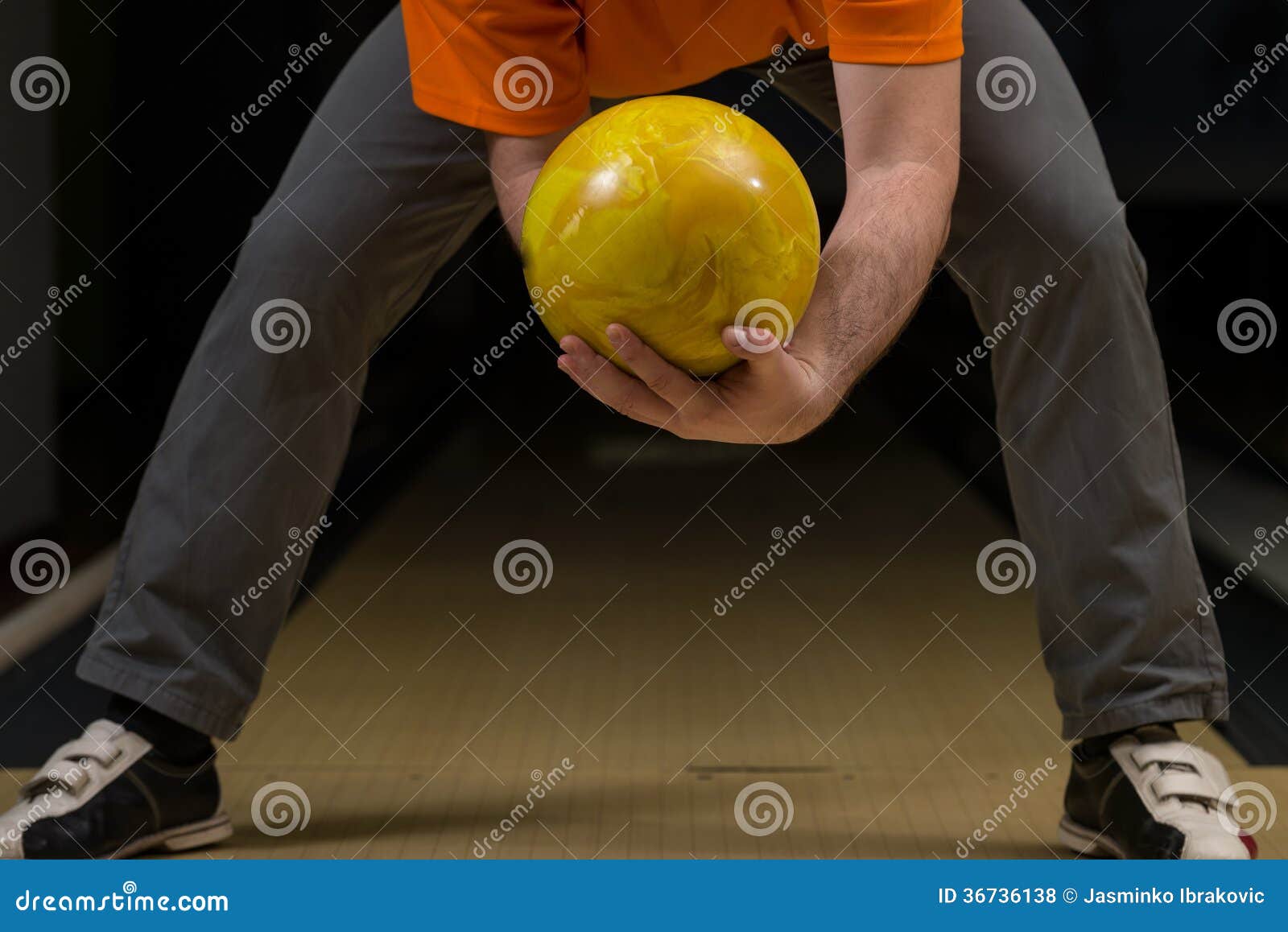Beginner Aiming To Bowling Pins Stock Photo - Image of person, action ...