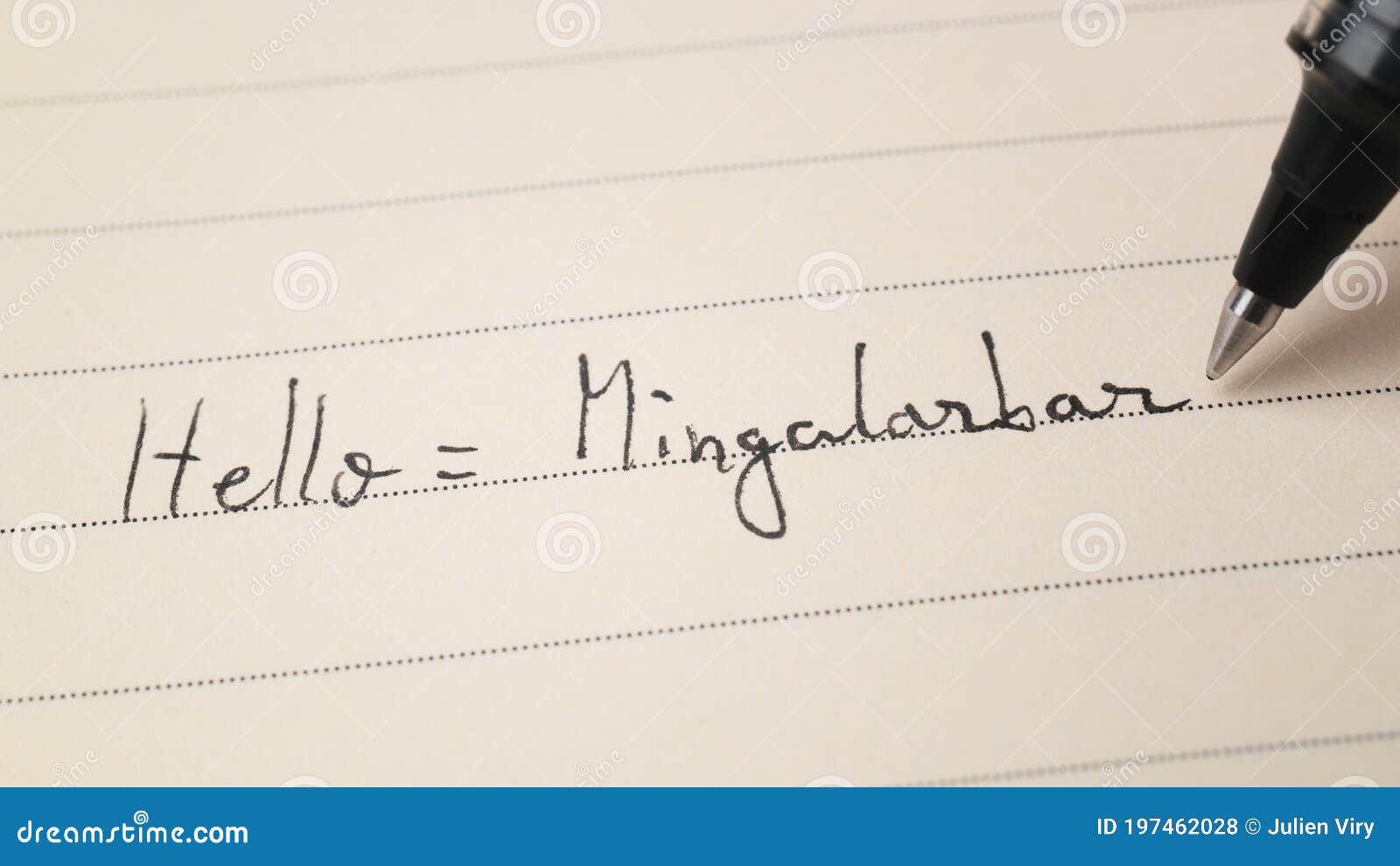 Beginner Burmese Language Learner Writing Hello Word Mingalarbar for ...