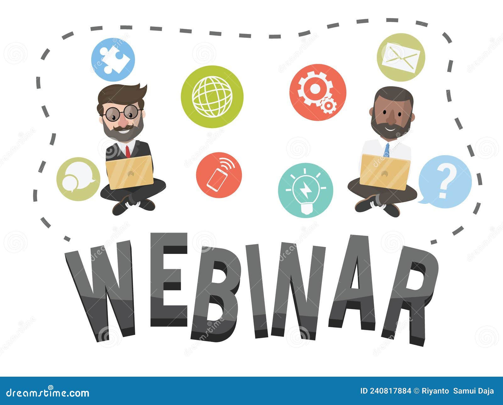 Business Webinar for Beginner Color Illustration Stock Vector ...