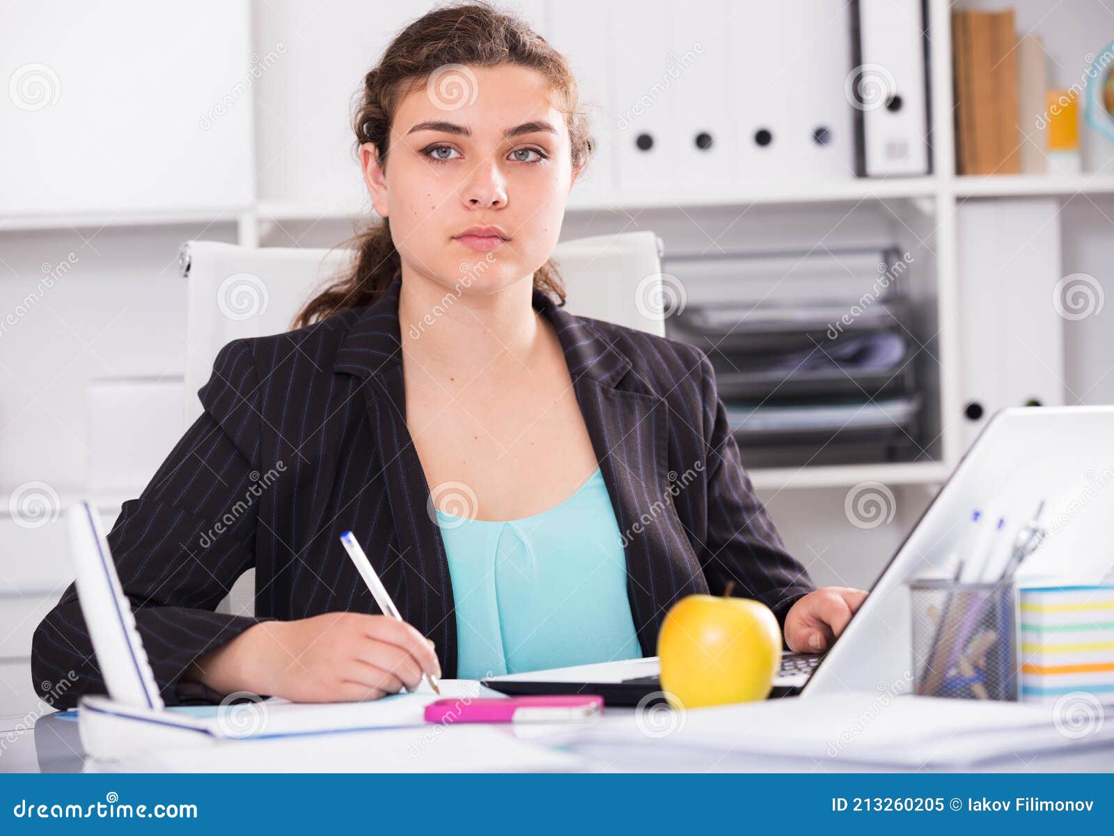Beginner is Having Productive Day at Work Stock Image - Image of young ...