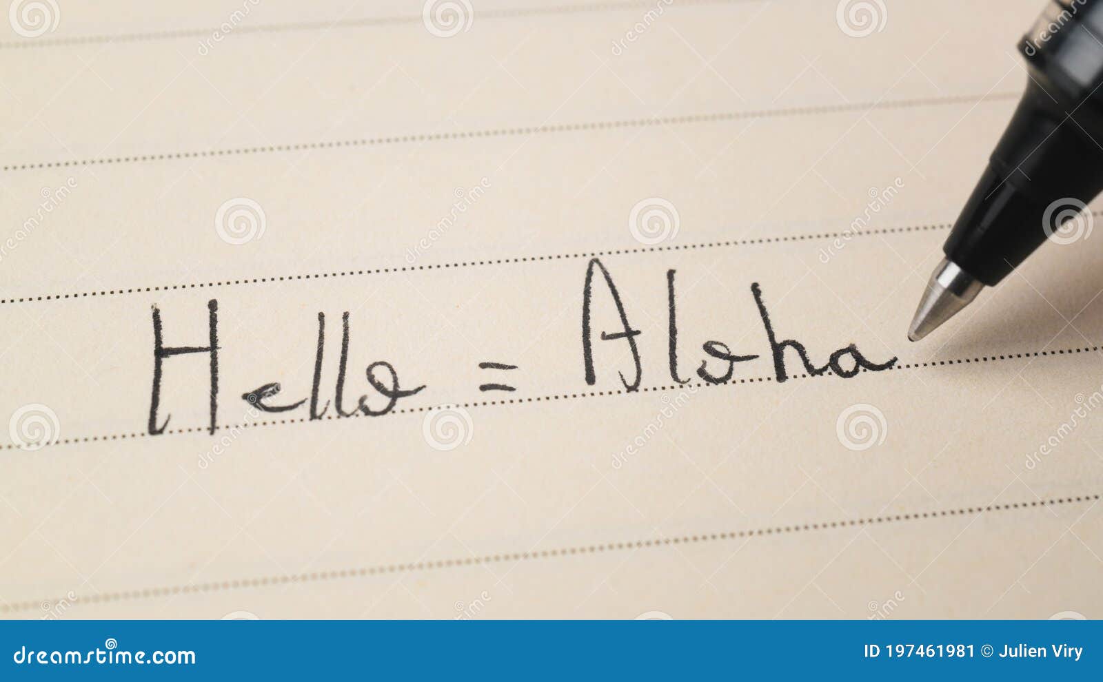 Beginner Hawaiian Language Learner Writing Hello Word Aloha for ...