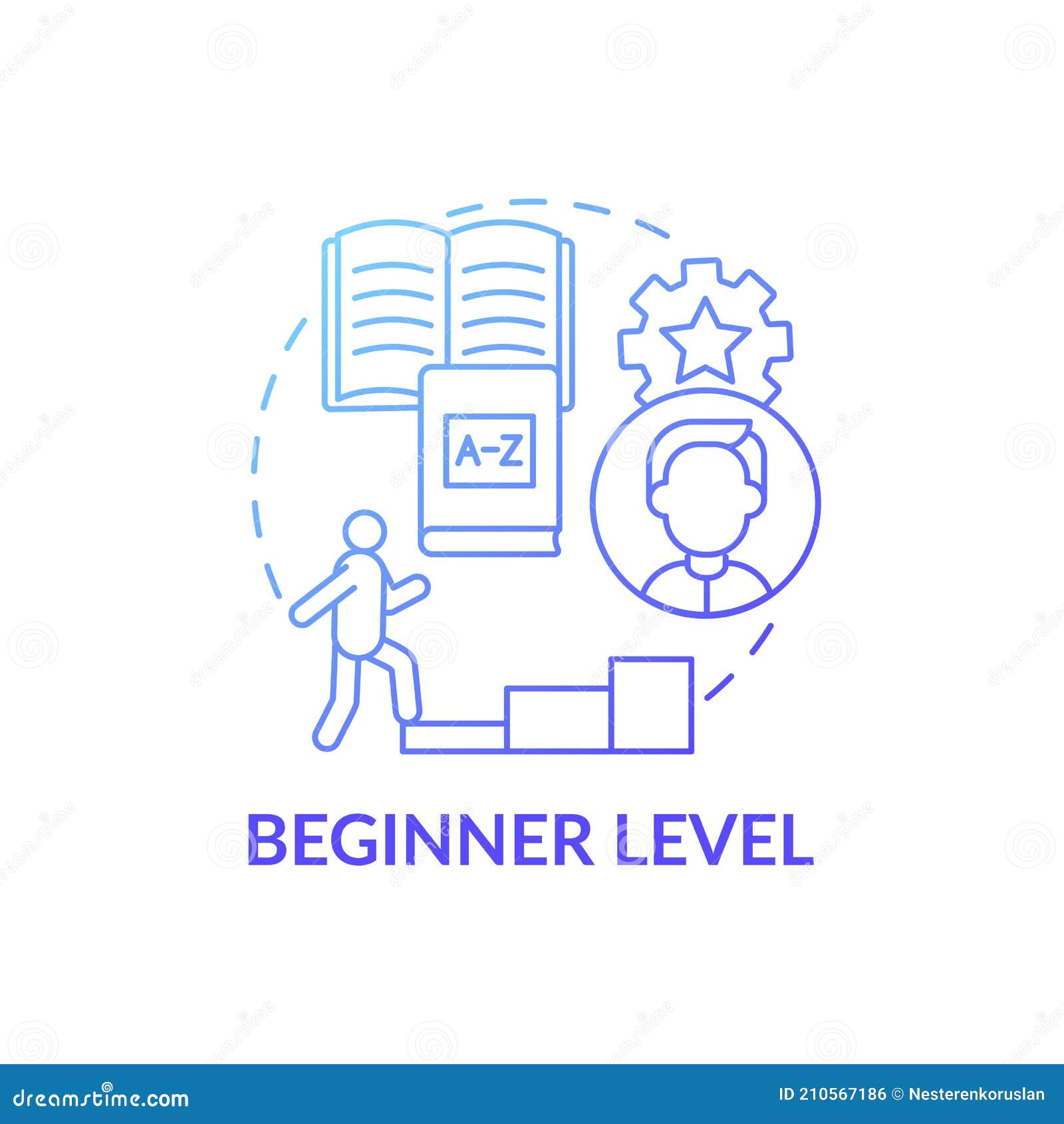 Beginner Level Concept Icon Stock Vector - Illustration of student ...