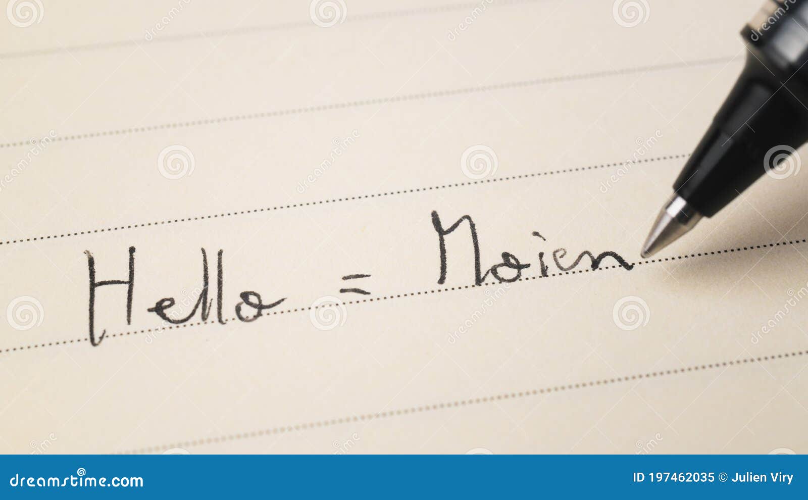 Beginner Luxembourgish Language Learner Writing Hello Informal Word ...