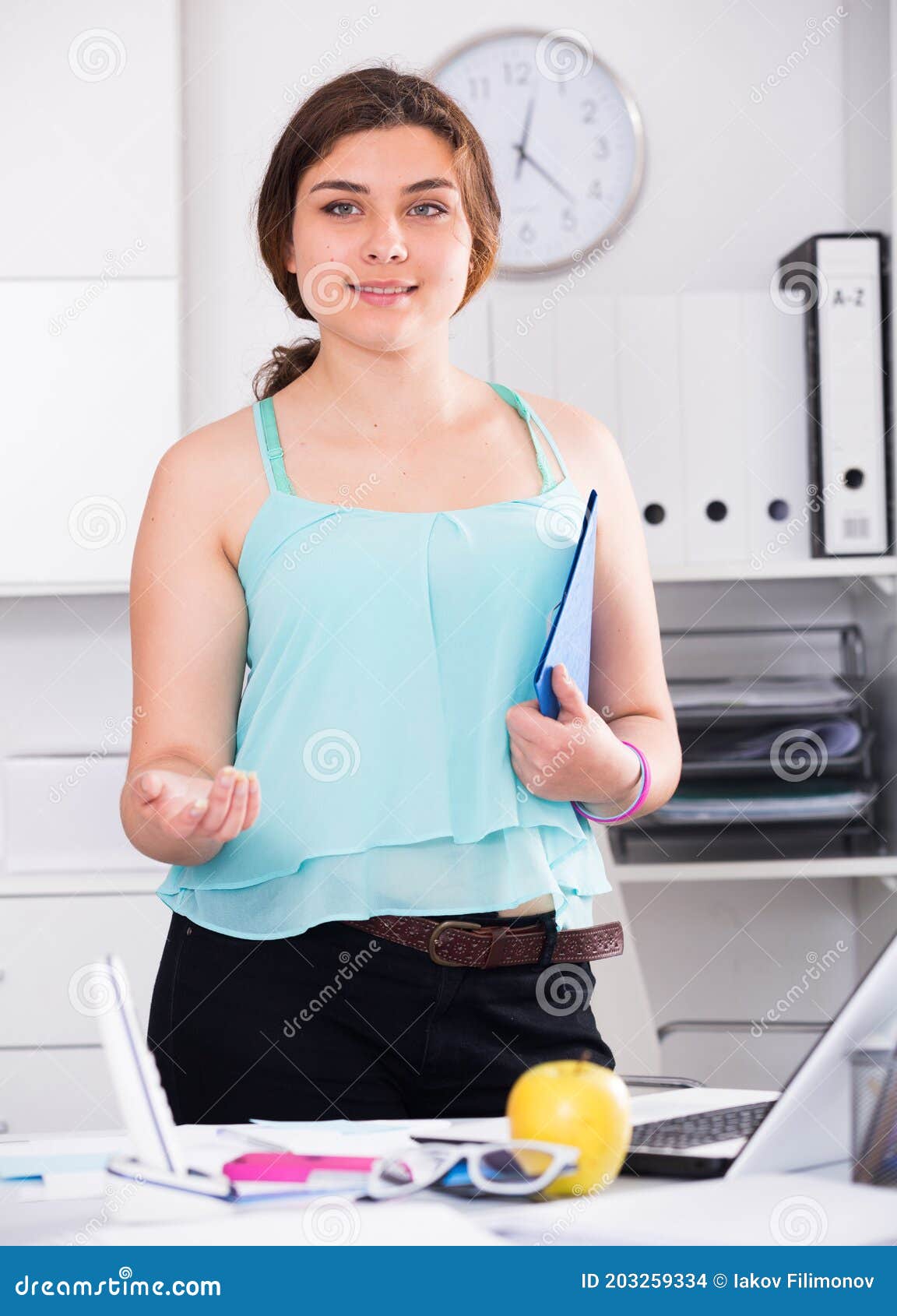 Beginner Manager is Going To Meet Clients Stock Photo - Image of girl ...