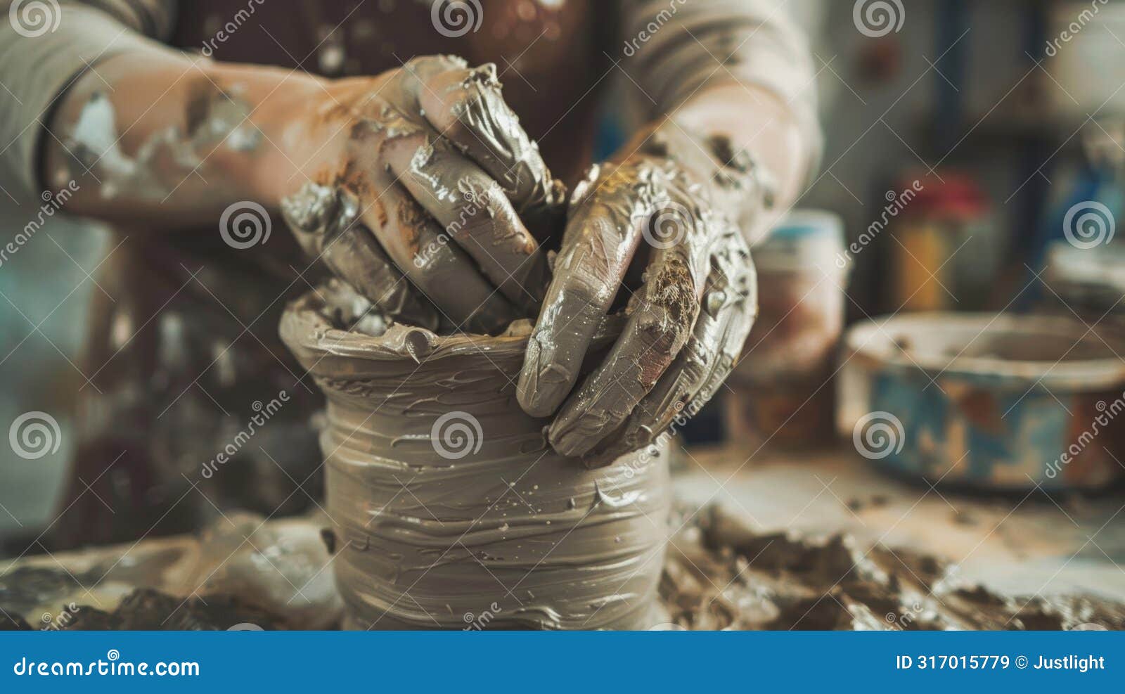 A Beginner Sculptor Learning How To Properly Mix and Apply Different ...