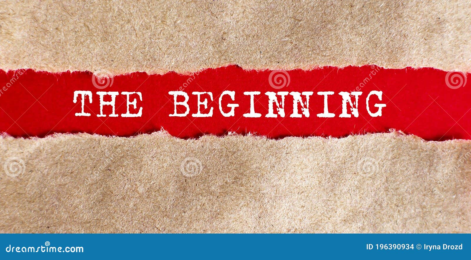 The BEGINNING Appearing Behind on Torn Paper Stock Photo - Image of ...