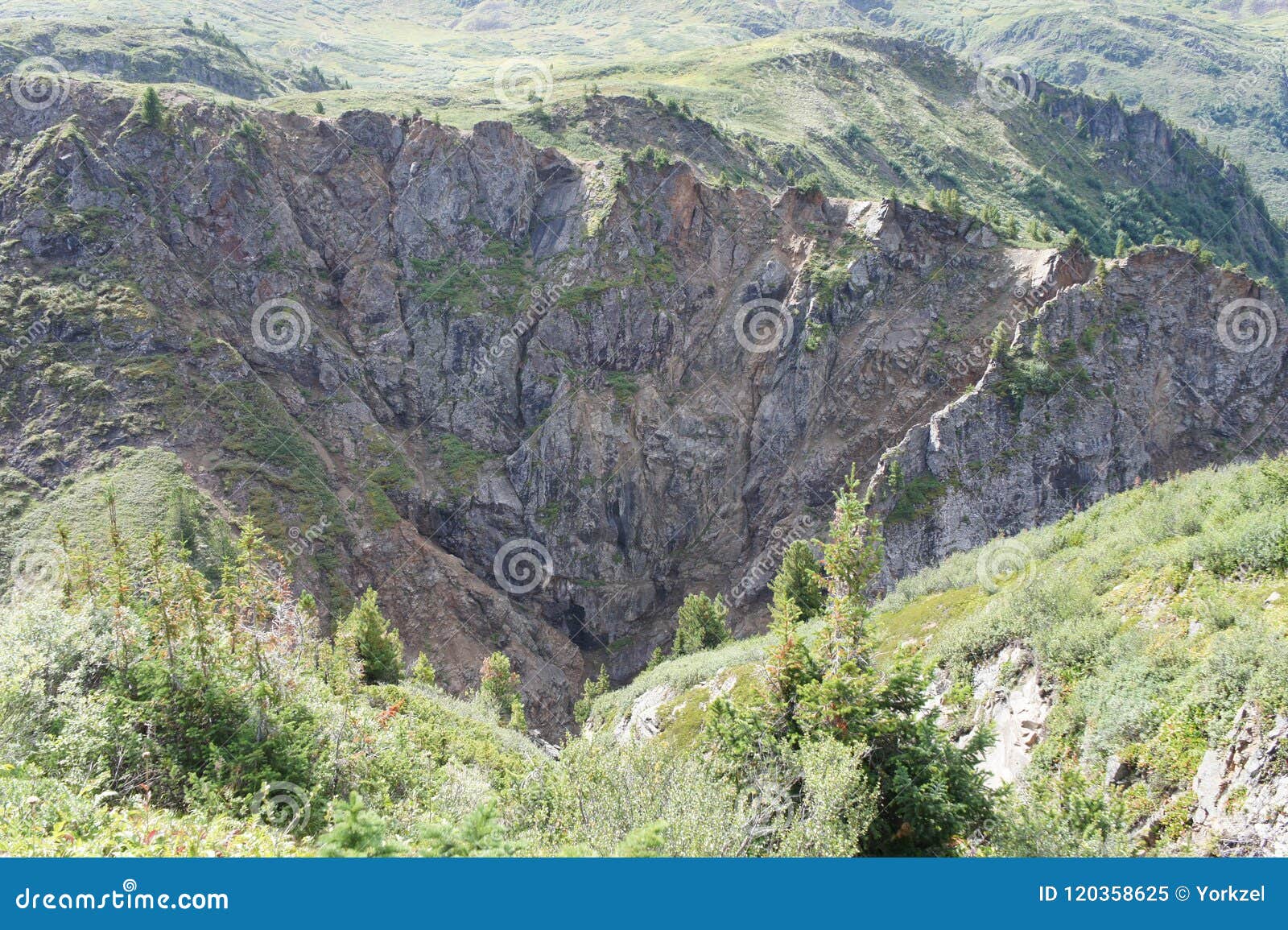 Mountain Range in the Upper Reaches of the Left Bilin River in the ...