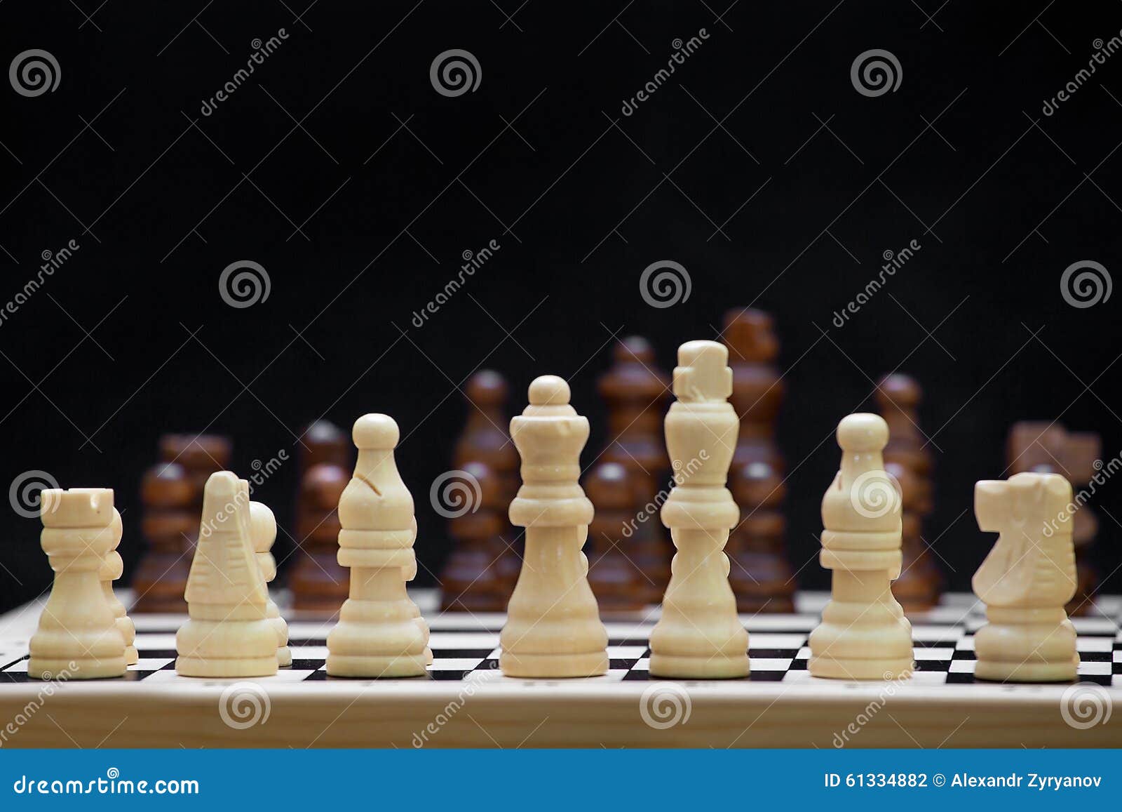 The Beginning of a Chess Game on the Black Backgroung Stock Photo ...