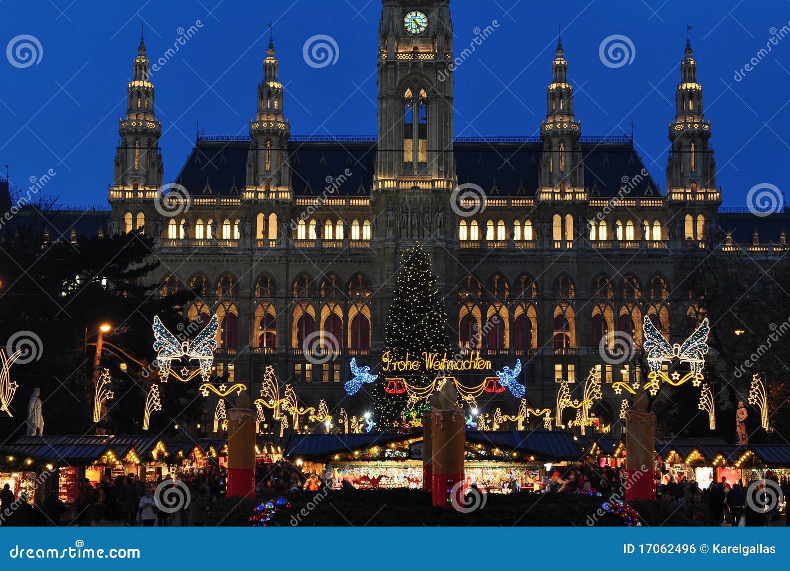 Beginning of Christmas Time Market in Vienna Stock Photo - Image of ...