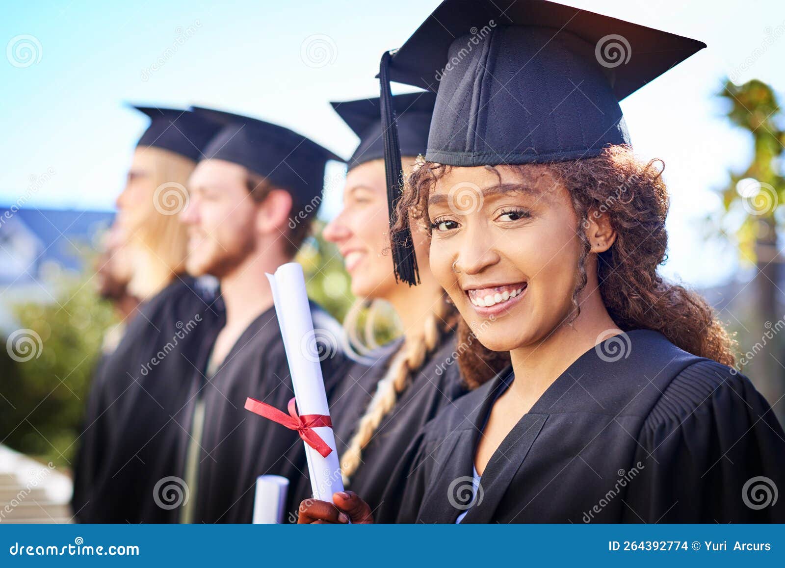 This is only the Beginning. Defocused Shot of Students on Graduation ...