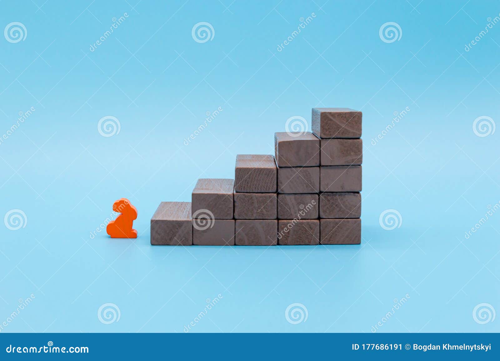 The Beginning of the Difficult Path To Success Concept, Wooden Rabbit ...